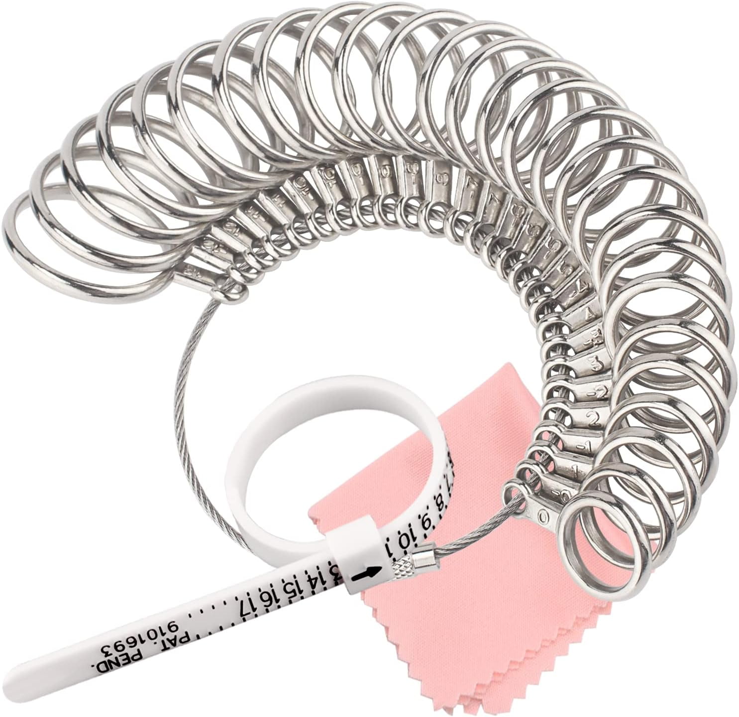 Ring Gauge Tool Ring Stainless Ring on Finger Measuring Ring Tool ...