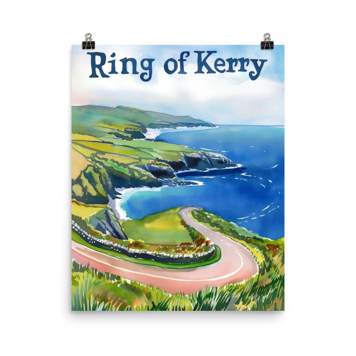 Ring Of Kerry Print, Ireland Coastal Wall Art, Irish Countryside Decor ...