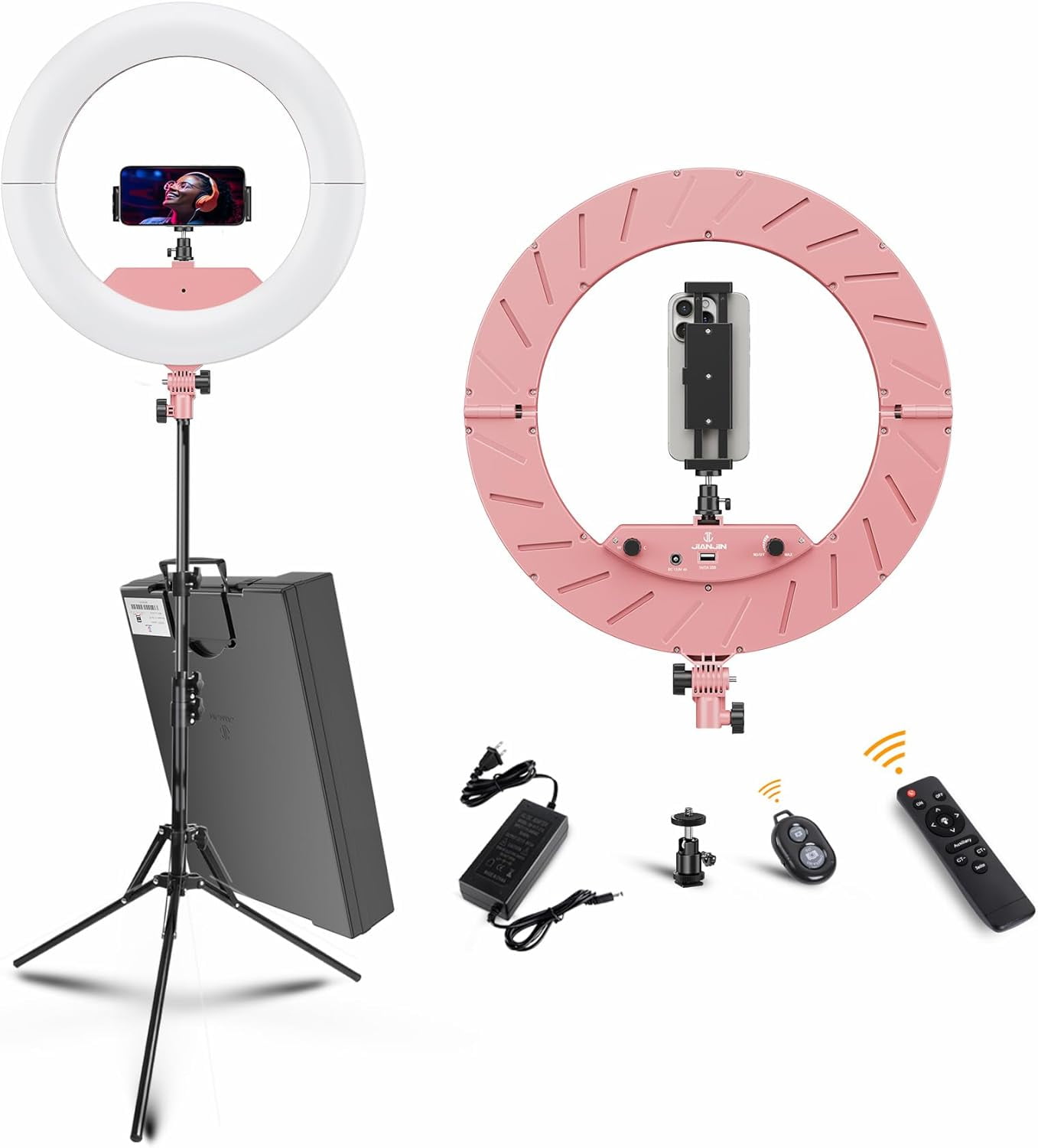 Ring Light 18 INCH Kit, 55W6700k Dimmable LED Light, Tripod Stand ...