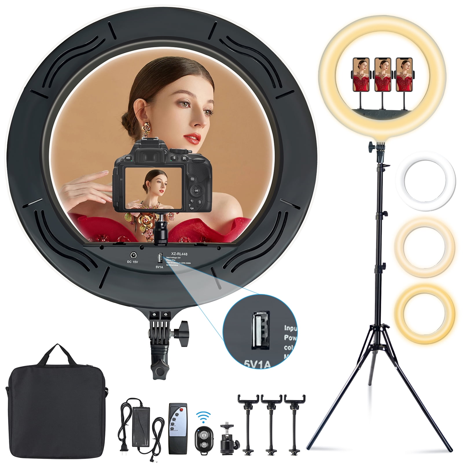 Ring Light 18 inch Led Light Stand Mountdog Camera Light with Carrying ...