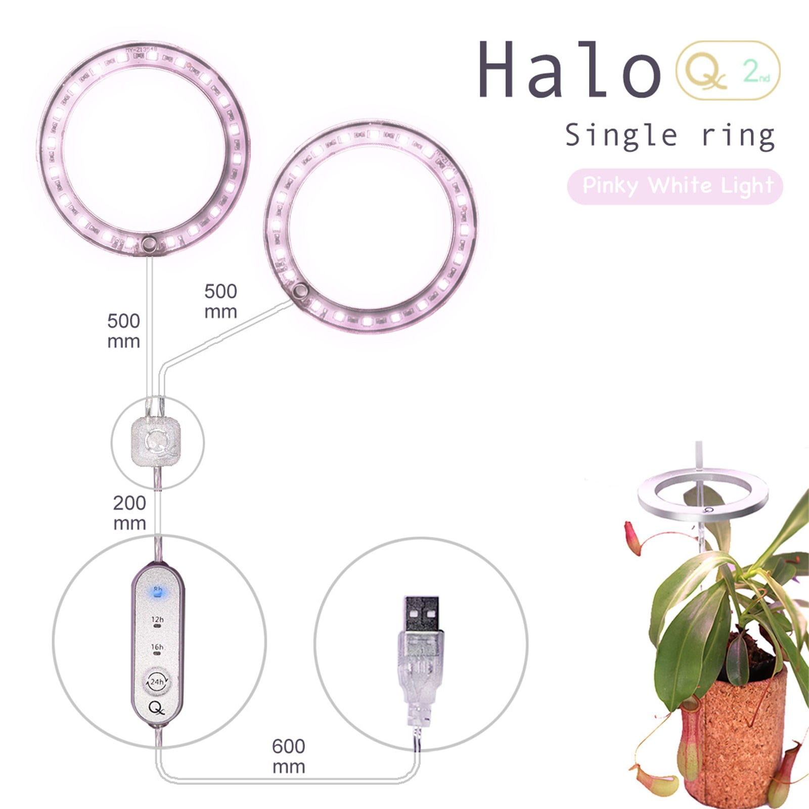 Ring Light Home Full Imitation Sun LED Indoor Flower Plant Light, Full ...