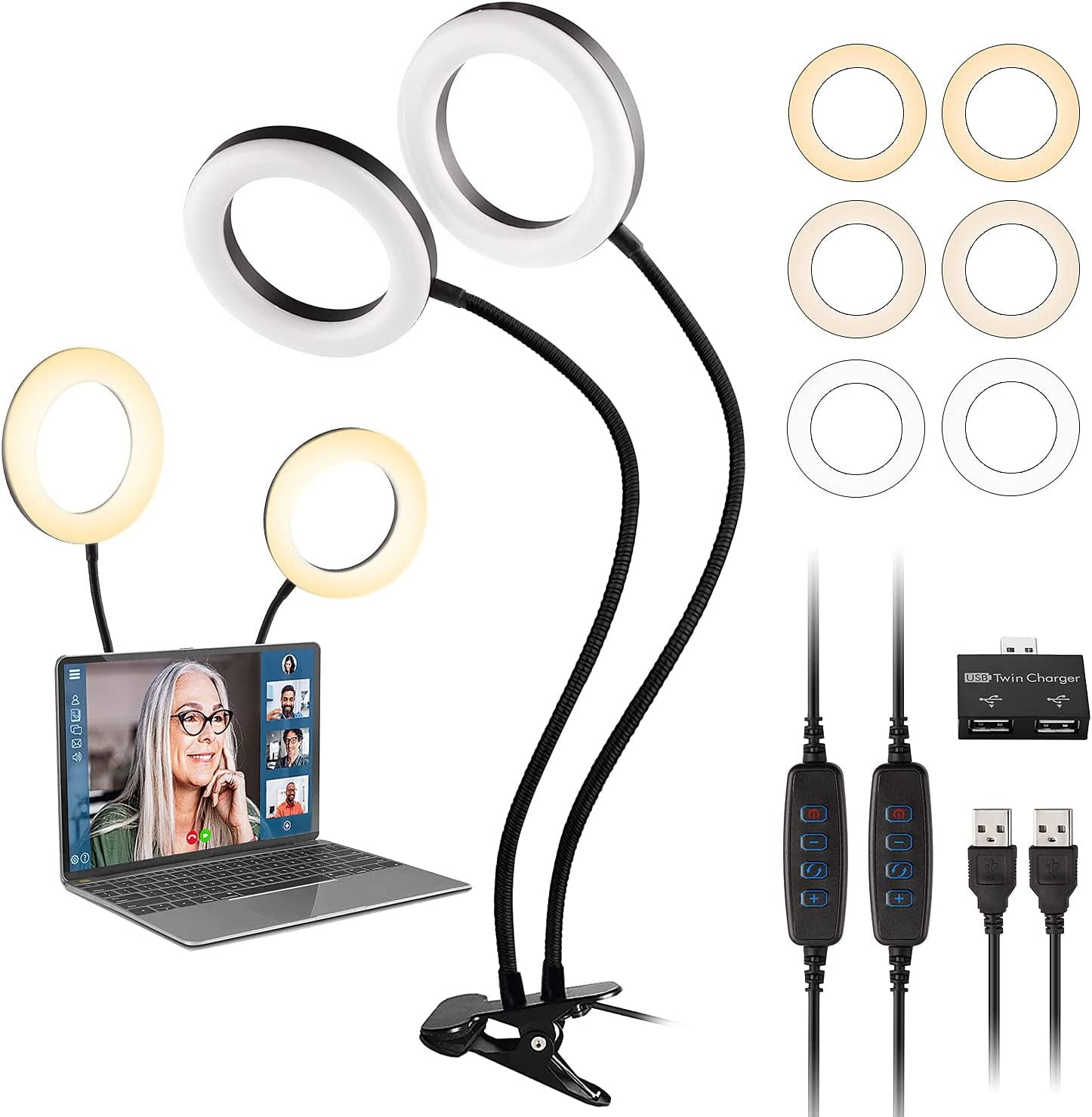 Ring Light for Laptop, Computer, UPXDUMI 6 inch Desk Circle Light with ...