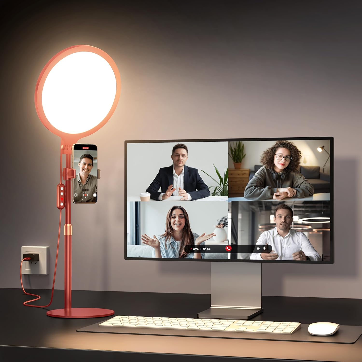 Ring Light with Stand for Zoom Meetings, 360° Rotate 10.5" Zoom ...