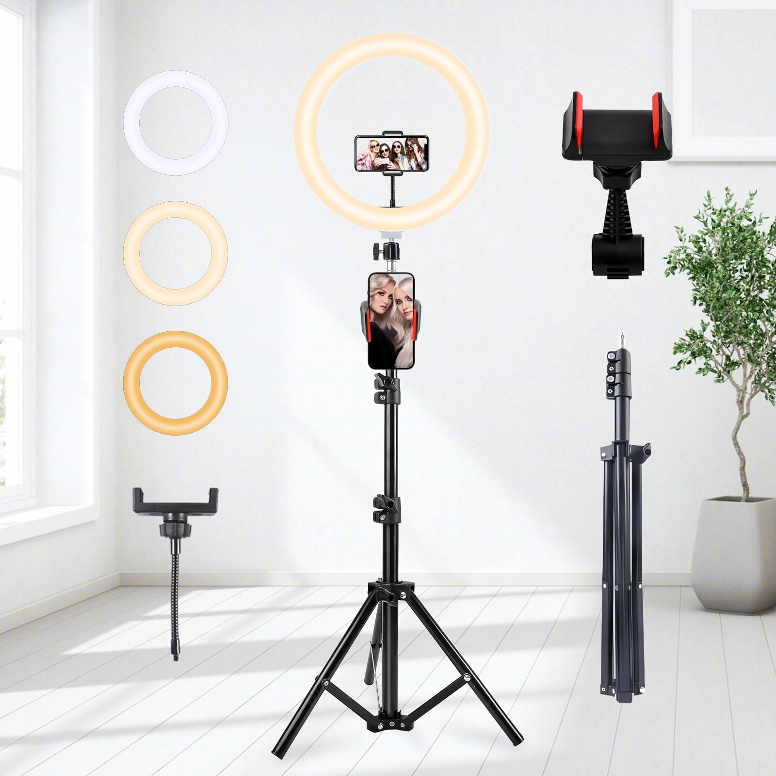 UEGOGO 12" LED Ring Light with Extendable Tripod, 360º Tripod Ball Head ...