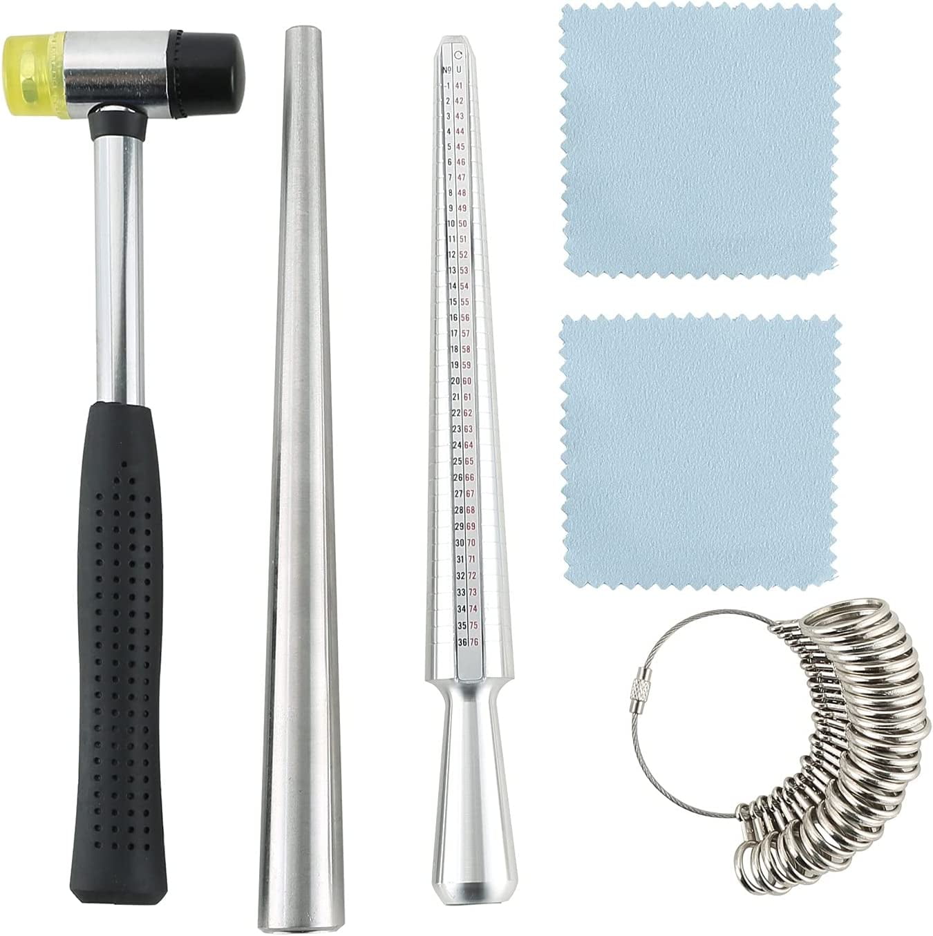 Ring Mandrel Sizer Tool with Metal Mandrel Finger Sizing Measuring ...