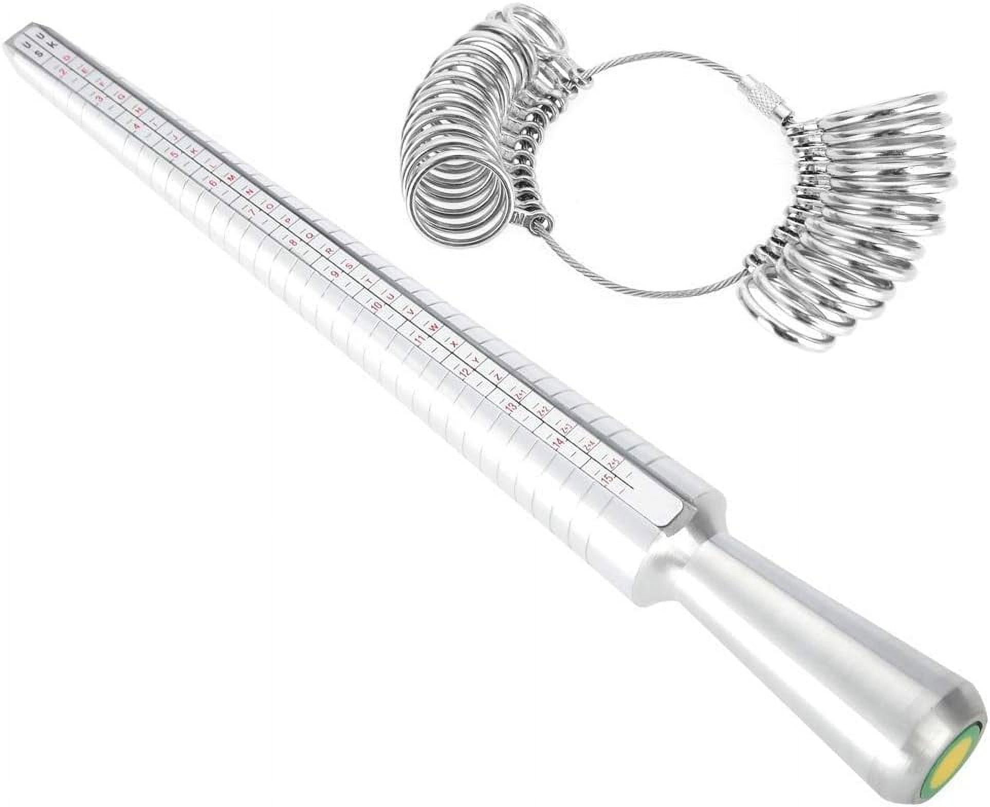 Ring Mandrel Stick Finger Gauge Sizer Jewelry Measuring Tool Set Finger ...