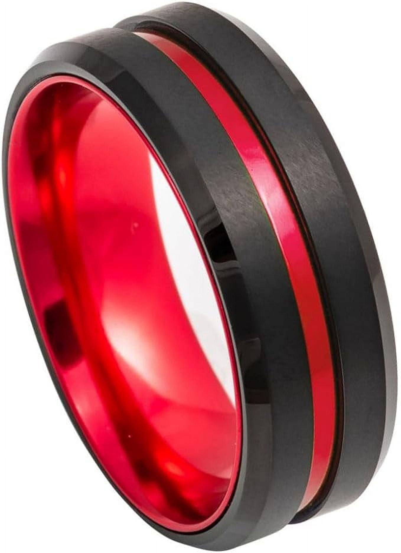 Ring for Men and Ladies ipauly inc Ring Black IP Plated, Grooved Center ...