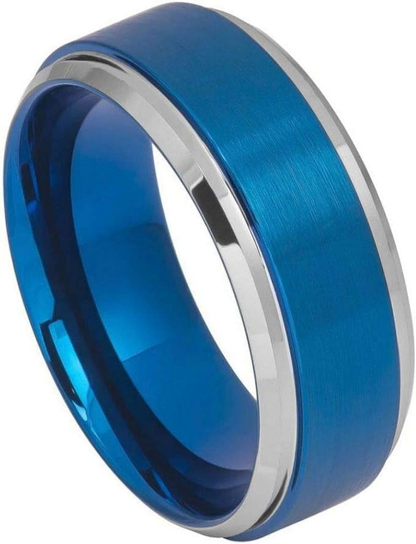 Ring for Men and Ladies ipauly inc Ring Ring Blue IP Brushed Center ...