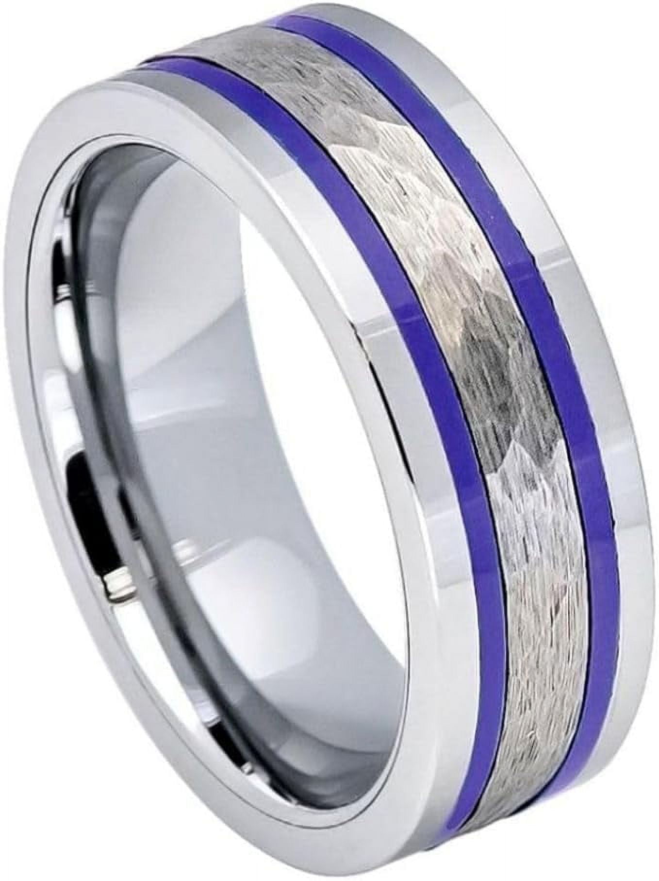 Ring for Men and Ladies ipauly inc Ring Pipe-Cut Hammered Center with ...