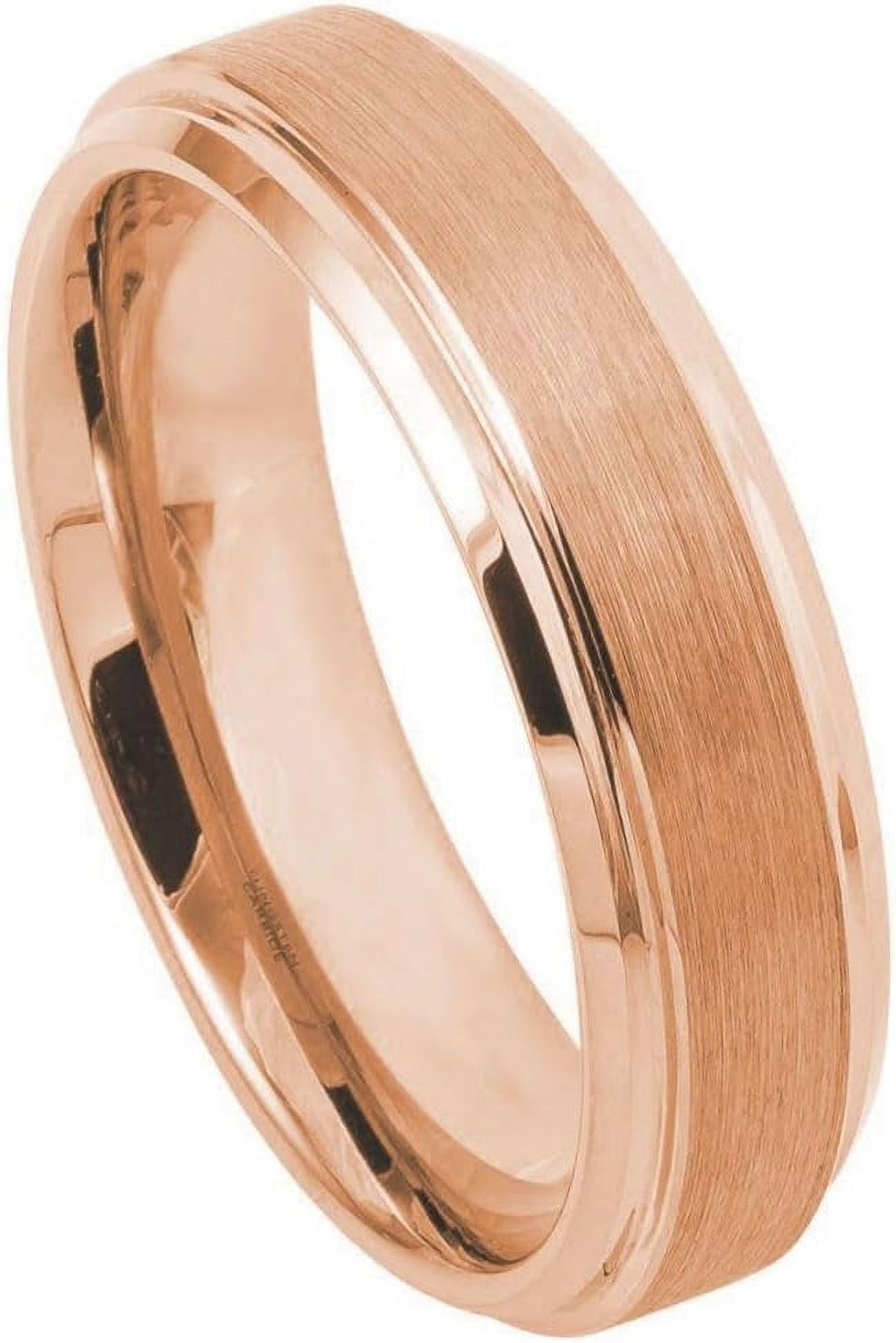 Ring for Men and Ladies ipauly inc Ring Rose Gold IP Plated Flat ...