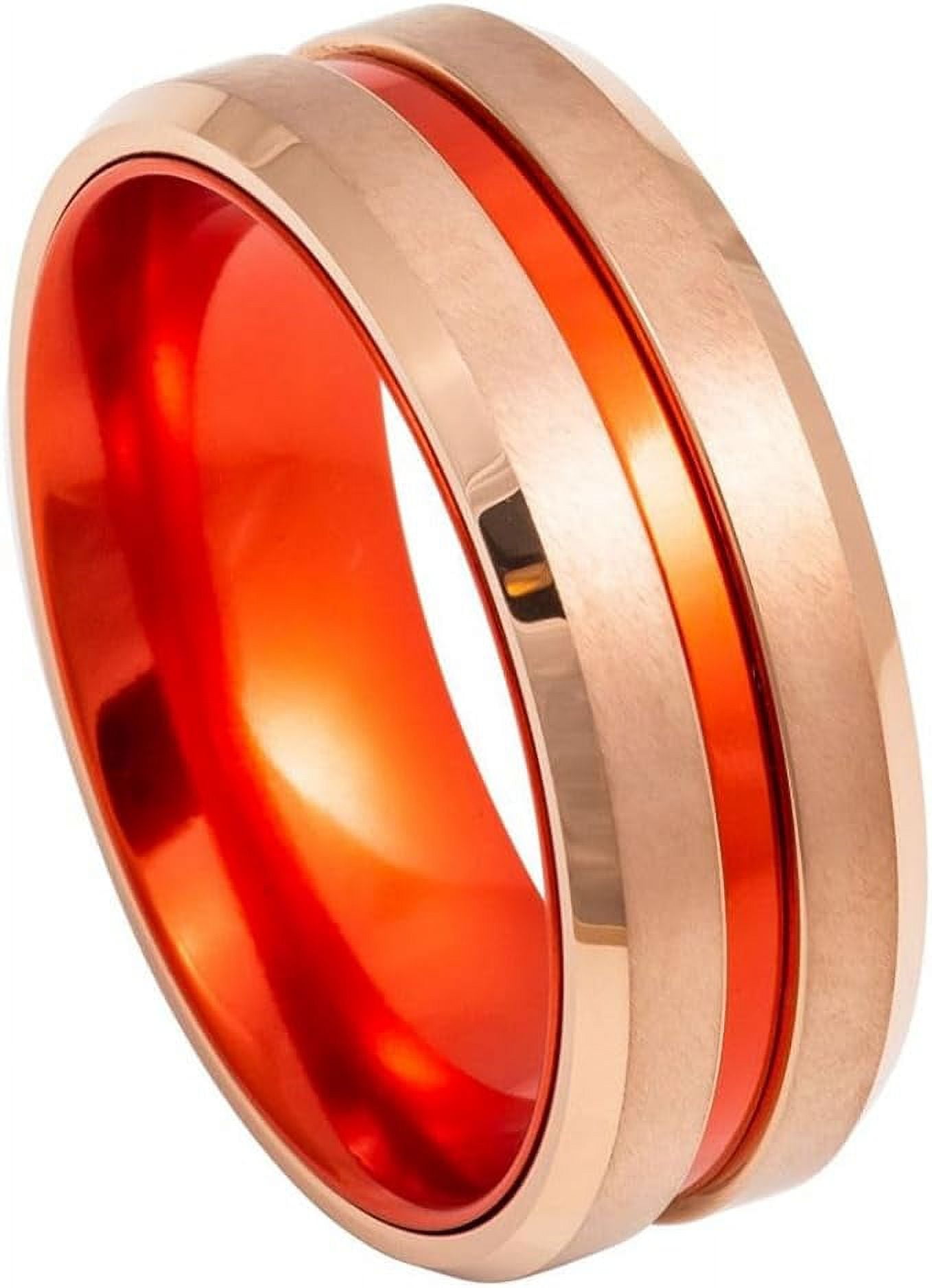 Ring for Men and Ladies ipauly inc Ring Rose Gold Plated, Grooved ...