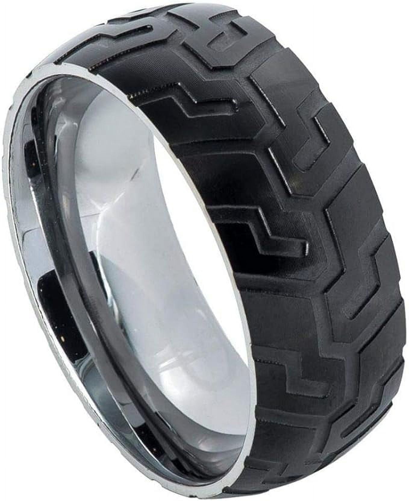 Ring for Men and Ladies ipauly inc Ring Semi-domed Ring with Black IP ...