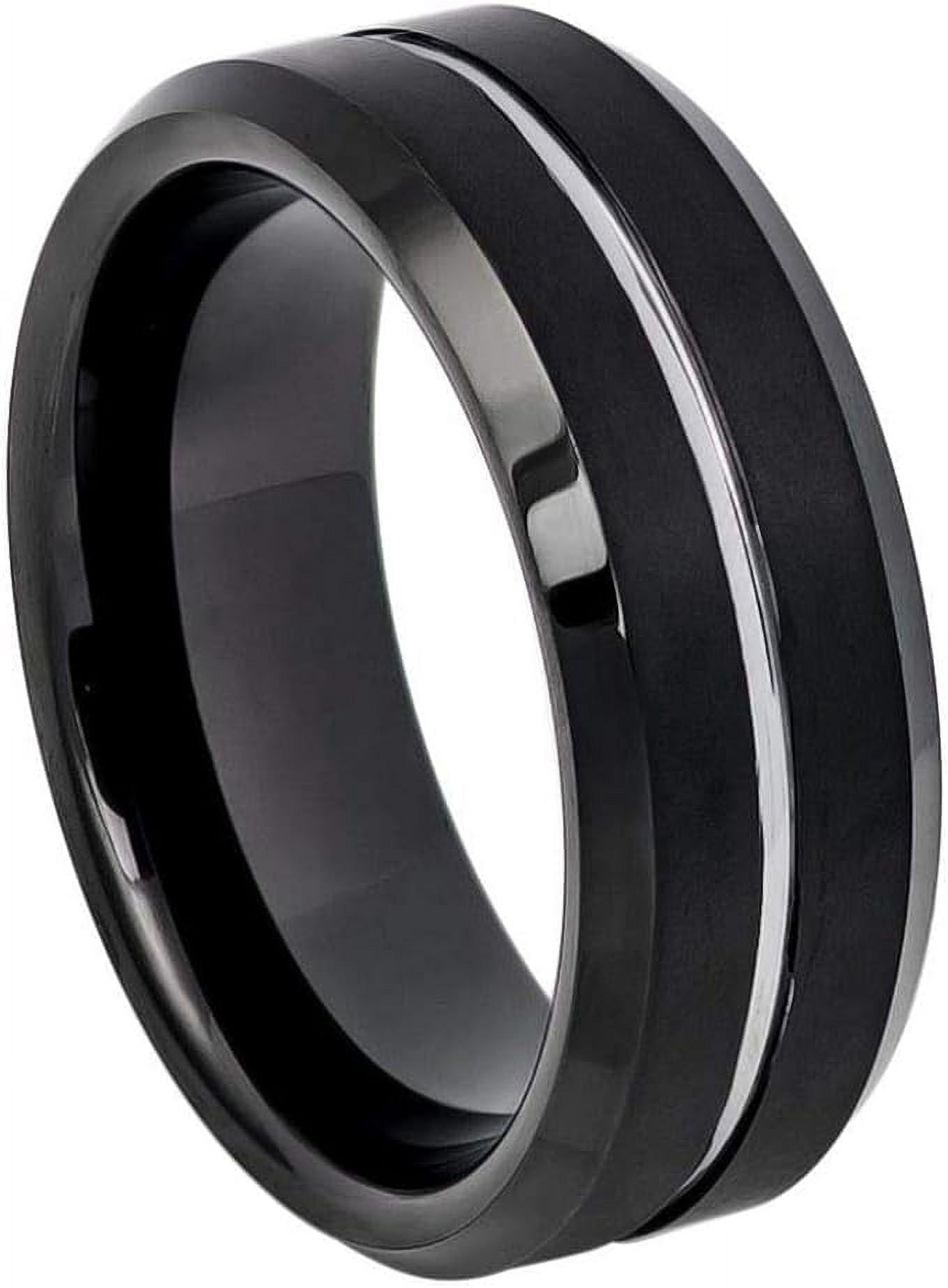 Ring for Men and Ladies ipauly inc Ring Two-tone Black IP Brushed with ...