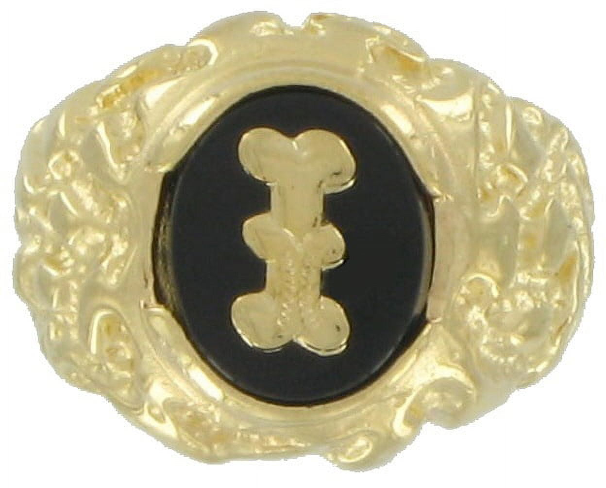Ring Mens Gold Tone Black Onyx I Initial Signet Sz 13 Adult Male - Walmart.com