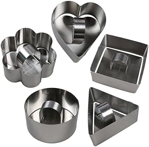 Ring Mold Set, Stainless Steel Round Dessert Mousse Mold, 5 Shaped Cake ...