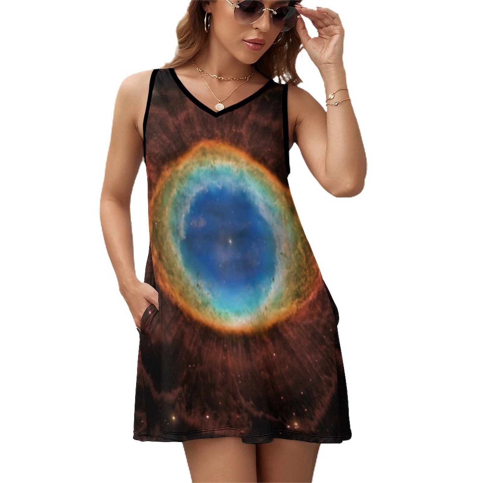 Ring Nebula ( No Text Only Pic ) Square Neck Dress New Plus Size ...