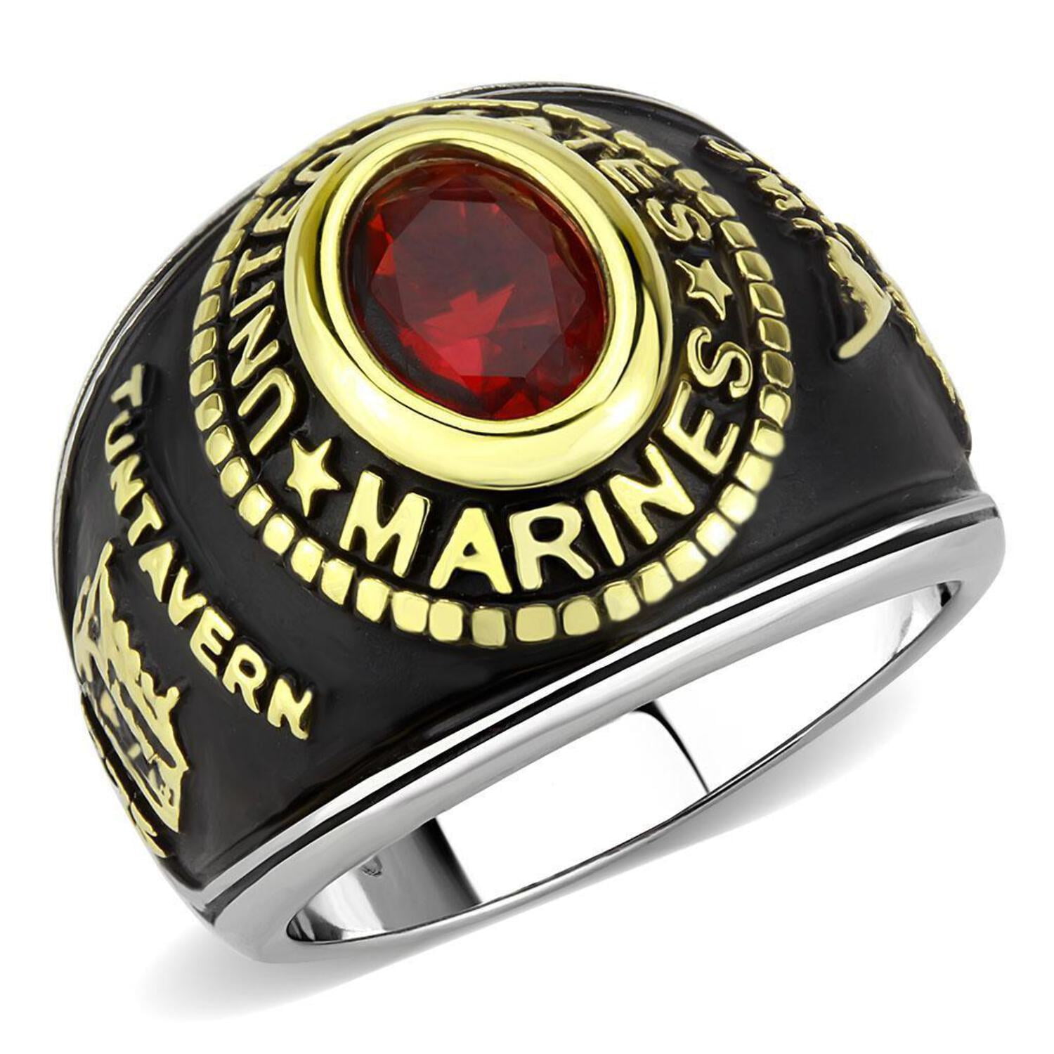 Ring (POS Only) USMC Marine Corps. Two-Tone IP Gold (Ion Plating ...