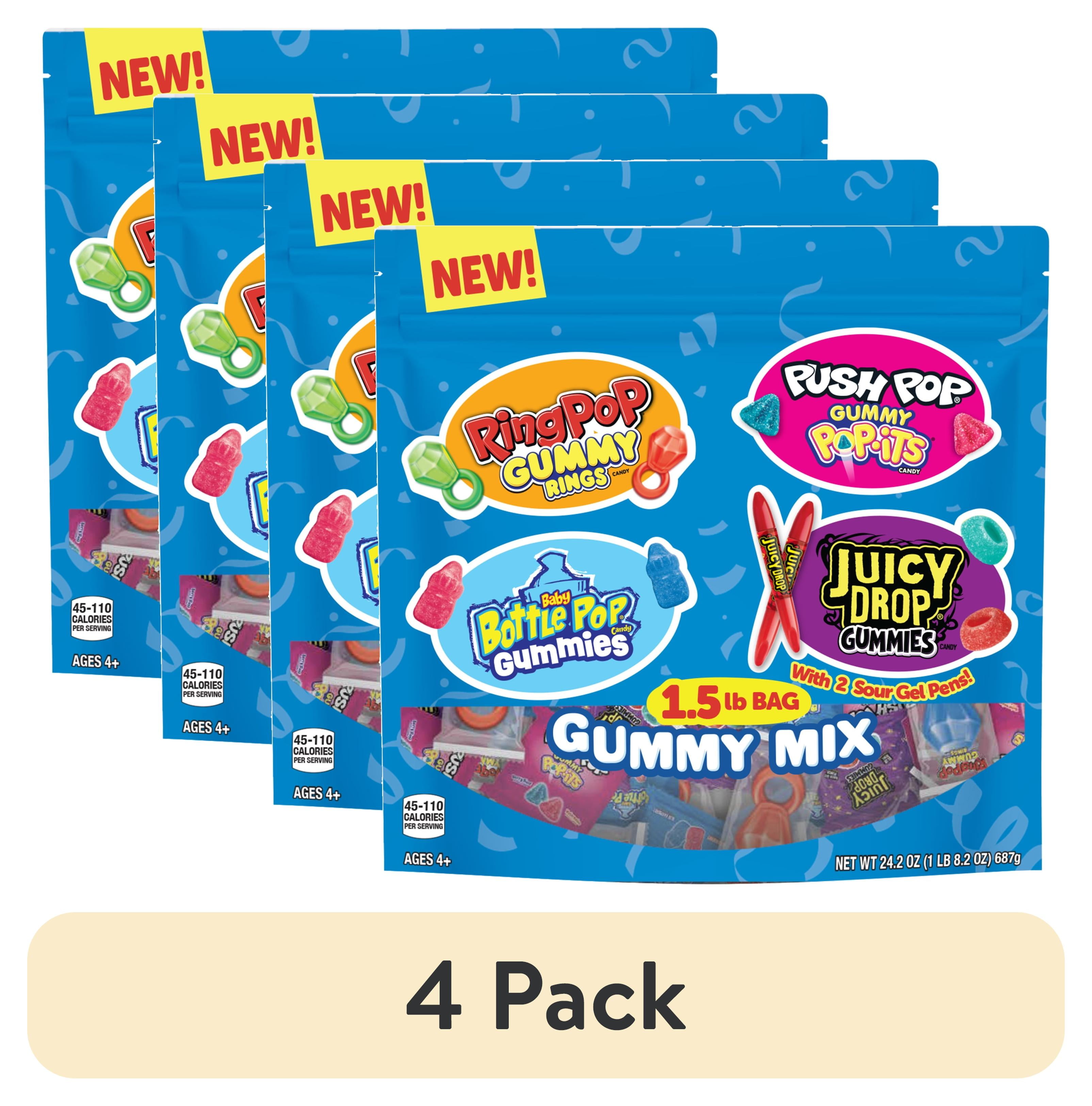 (4 pack) Ring Pop, Baby Bottle Pop, Push Pop, Juicy Drop Pop, Fruit ...