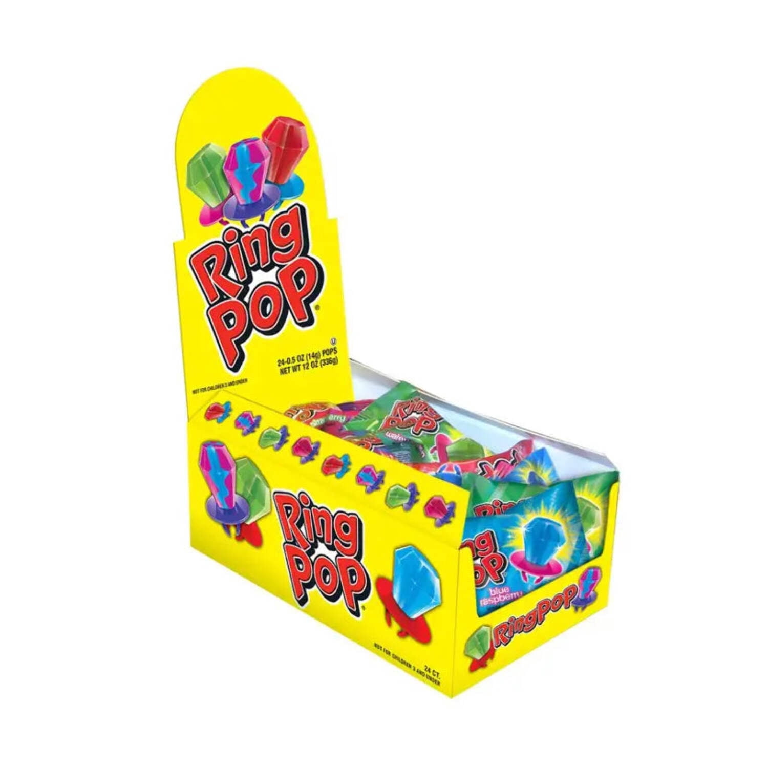 Ring Pop Lollipop Candy, Assorted Fruit Flavor, 24ct - Walmart.com