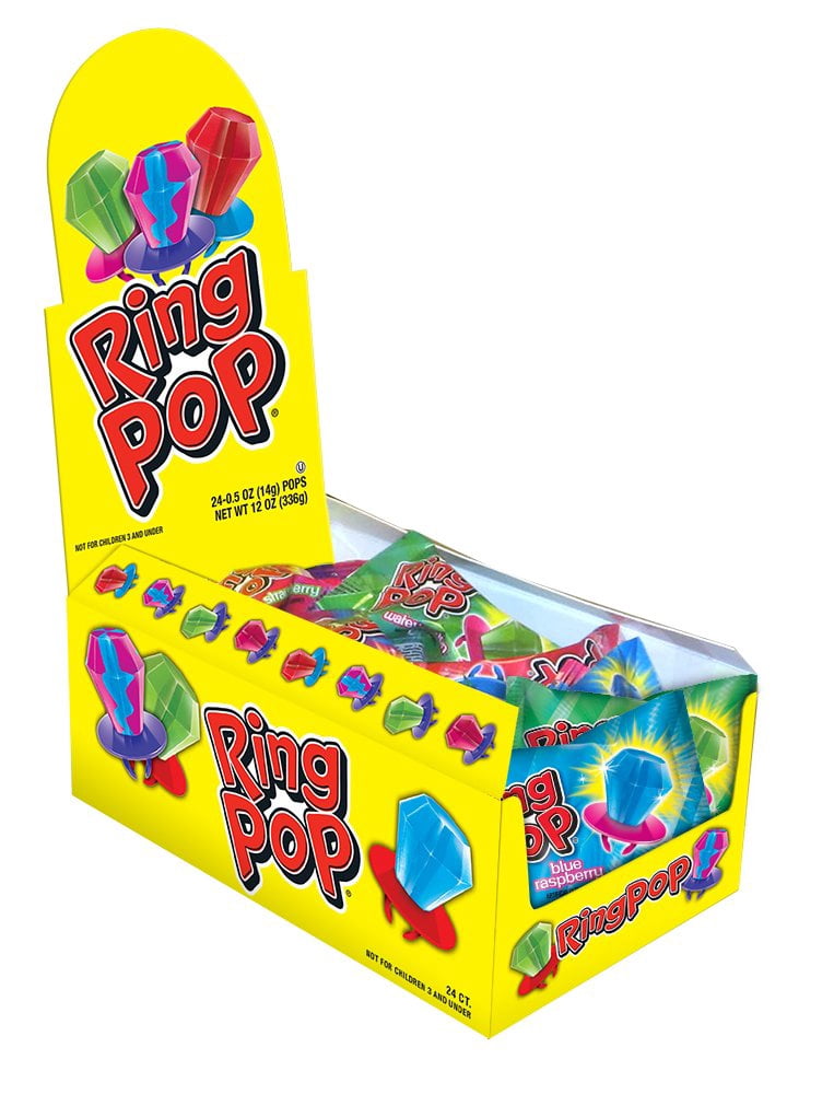 Ring Pop Lollipop Candy, Assorted Fruit Flavor, 24ct - Walmart.com