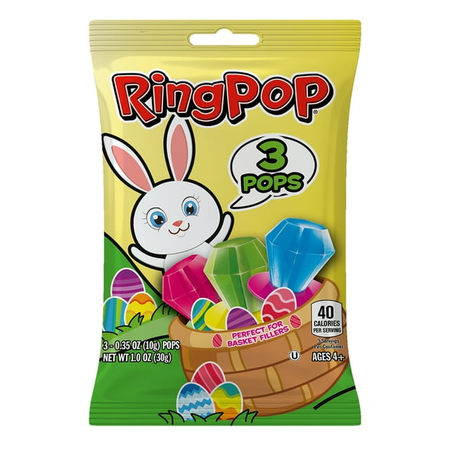 Ring Pop Kids' Easter Lollipops - 3Ct Bag of Fun Candy - Walmart.com