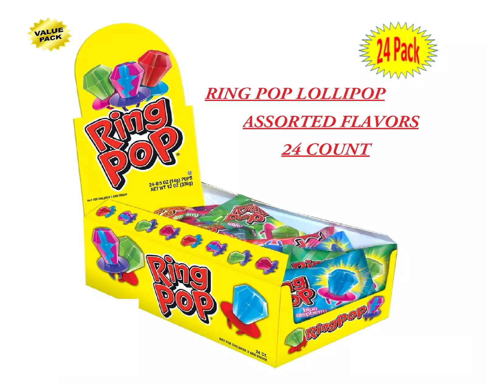 Ring Pop Individually Wrapped Bulk Lollipop Candy Variety Party Pack ...