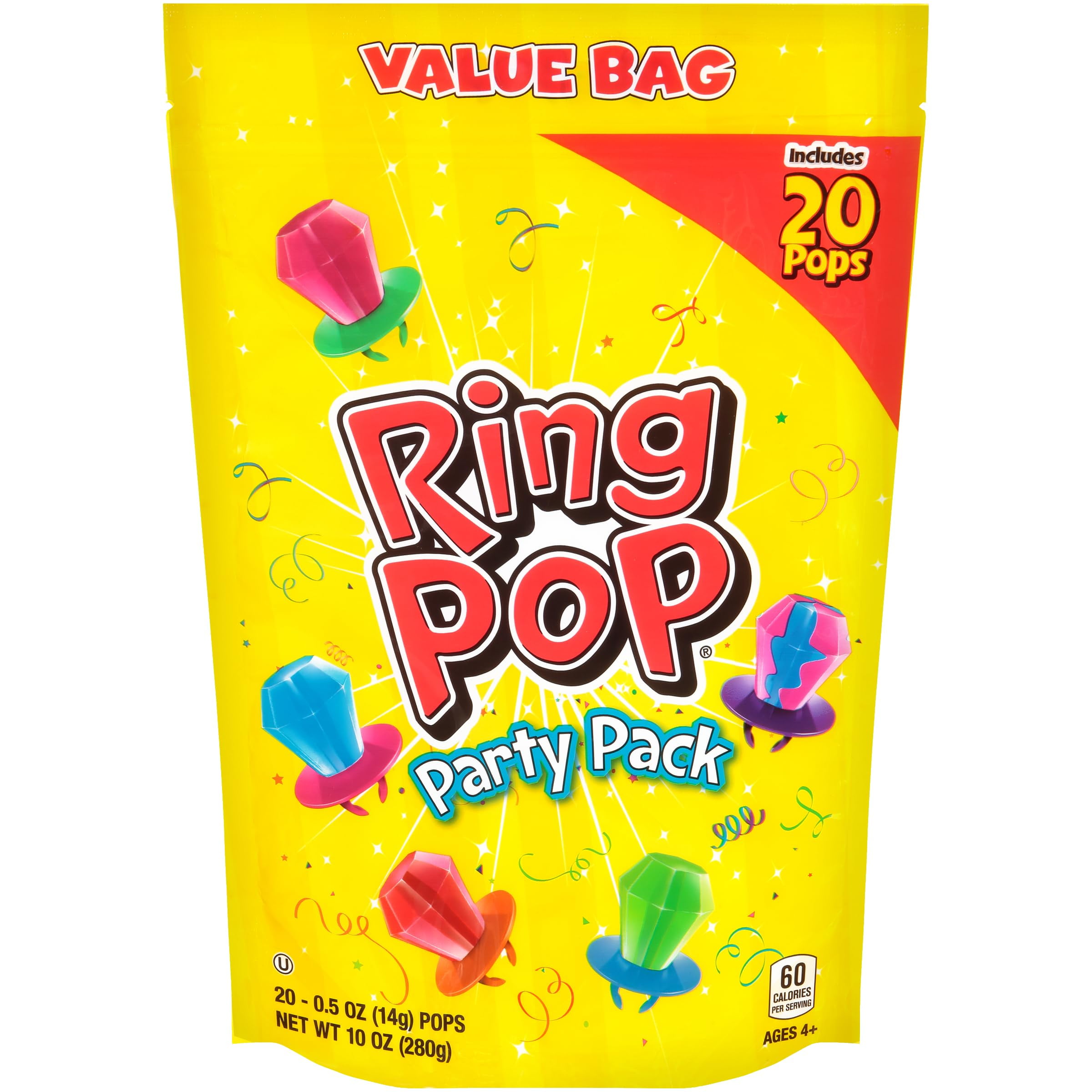 Ring Pop Lollipops - BCF26 Bulk Candy Individually Wrapped Suckers Variety Party Pack- 20 Count ...