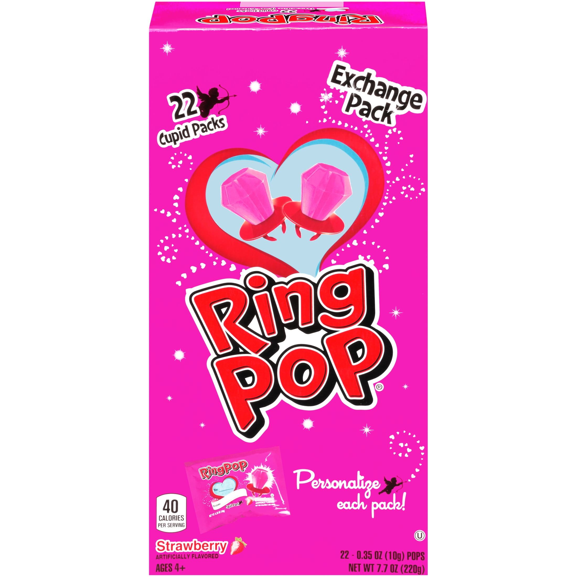 Ring Pop Strawberry Lollipops, 22 Count Box - Walmart.com