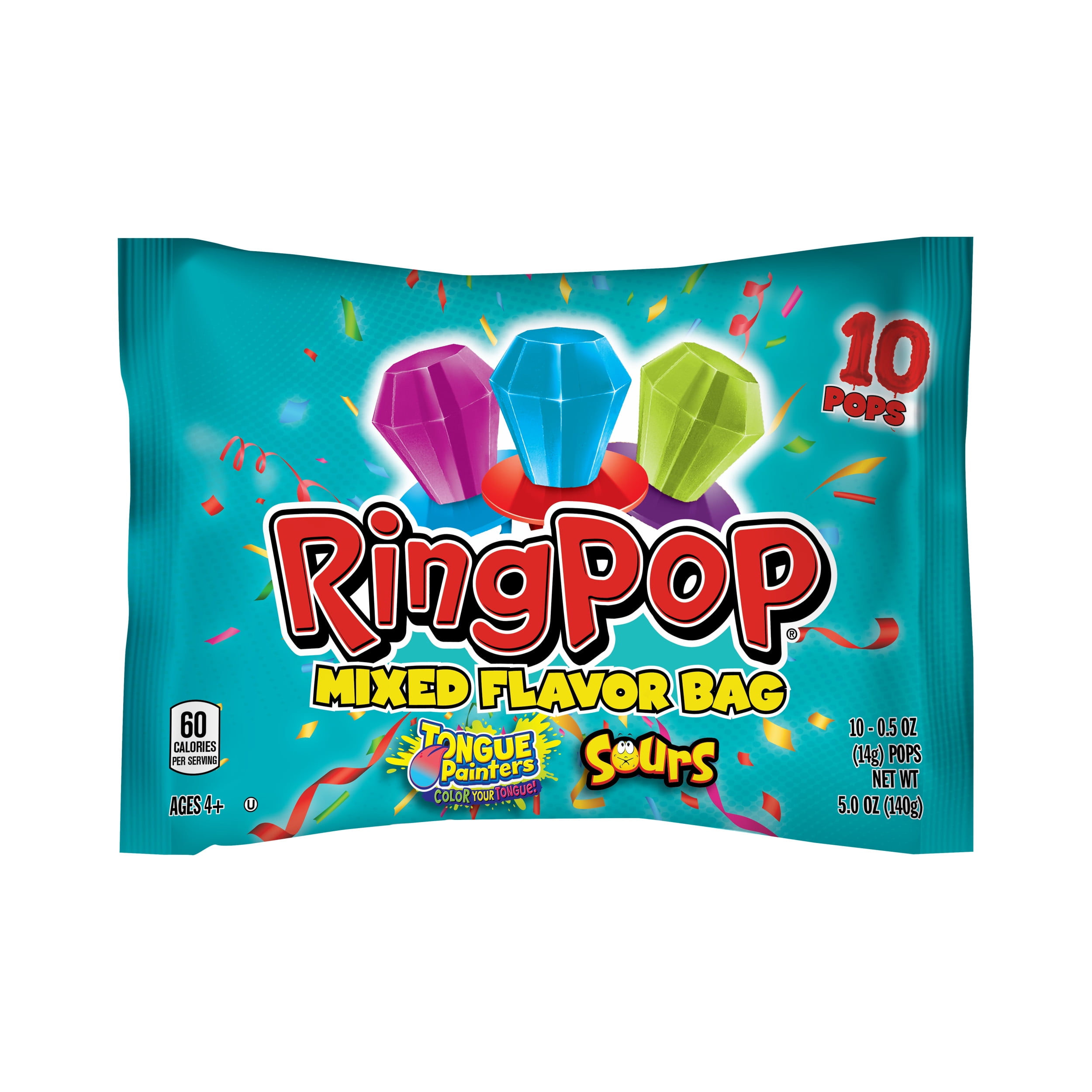 Ring Pop, Tongue Painters And Sours, Lollipops , 5 oz, 10 Count ...