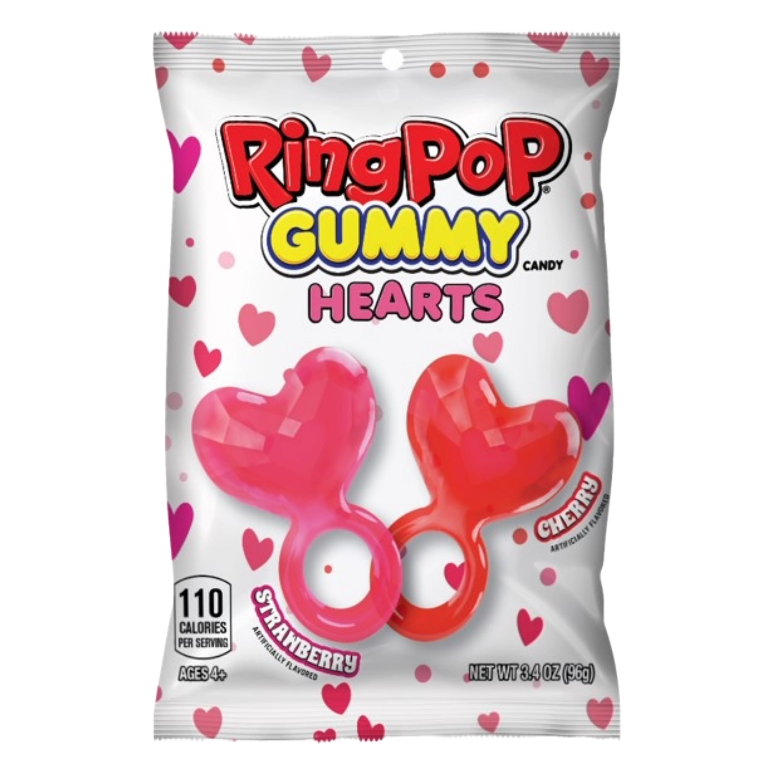 Ring Pop, Valentine Gummy Candy, Cherry and Strawberry, Gummy, 3.4 oz ...
