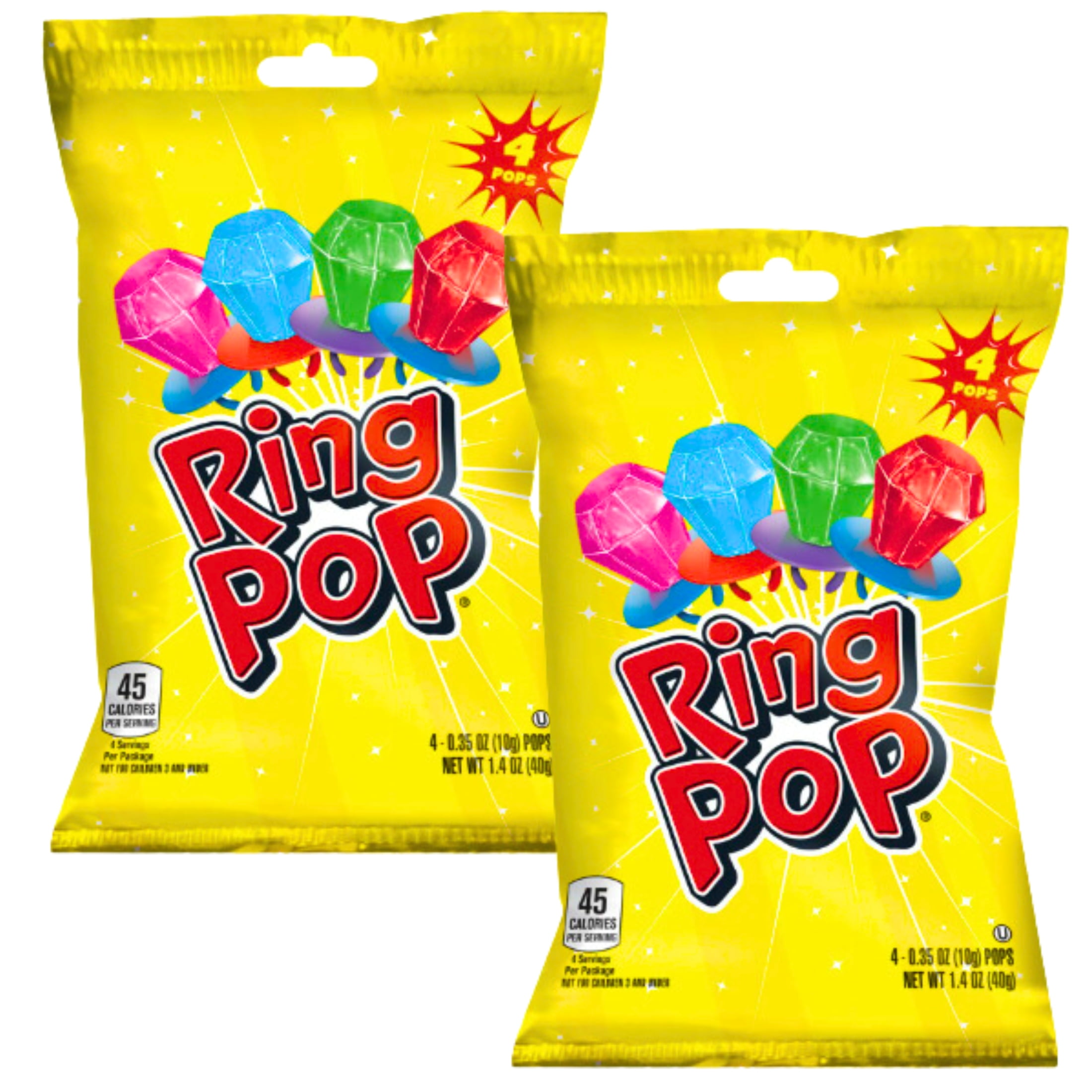 Ring Pops 4cts Per Bag Party Lollipop Individually Wrapped Fun Halloween Candy Bowls Party Favor