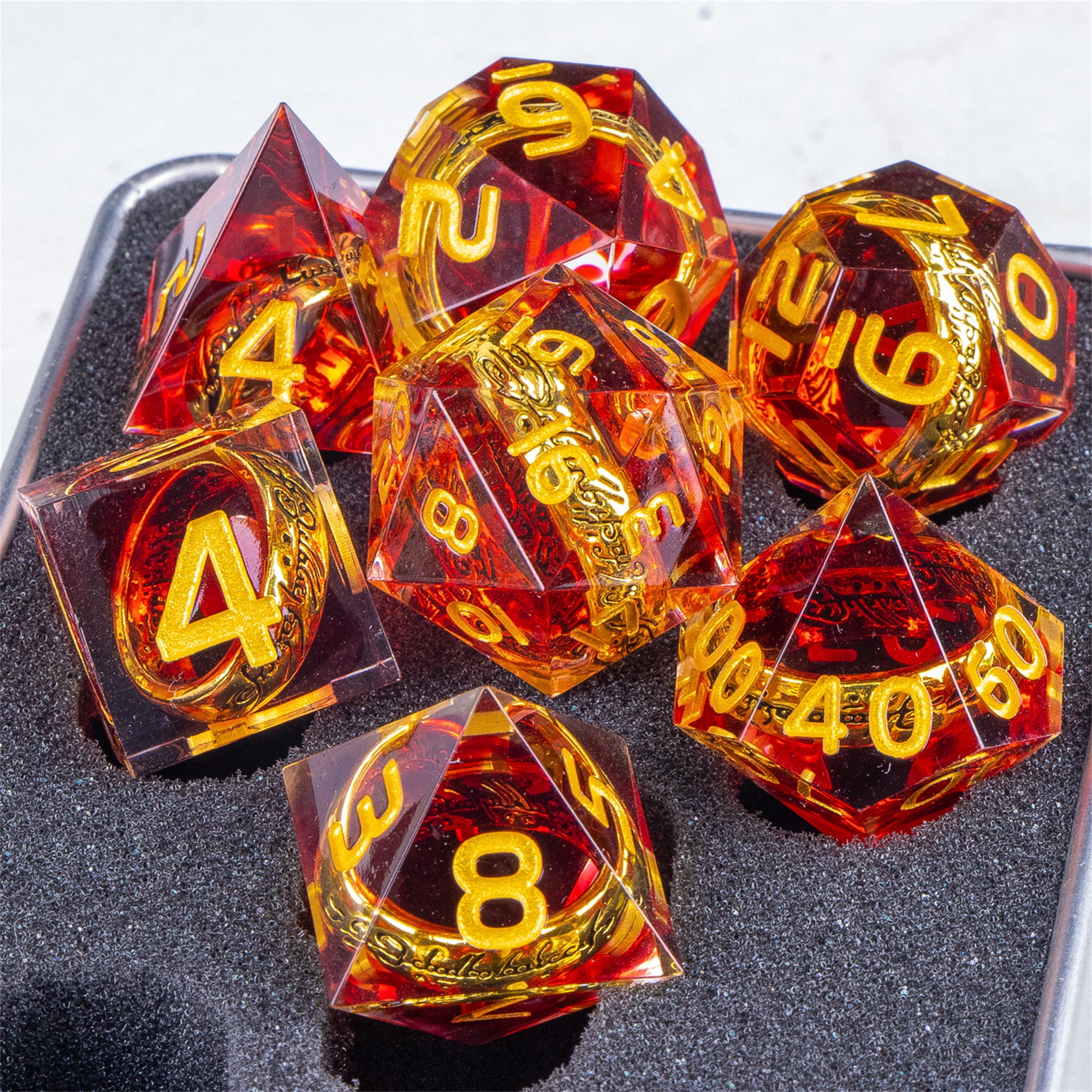 Ring Resin DnD Dice Include One Rings Dice Set, Lord of Dice Polyhedral ...