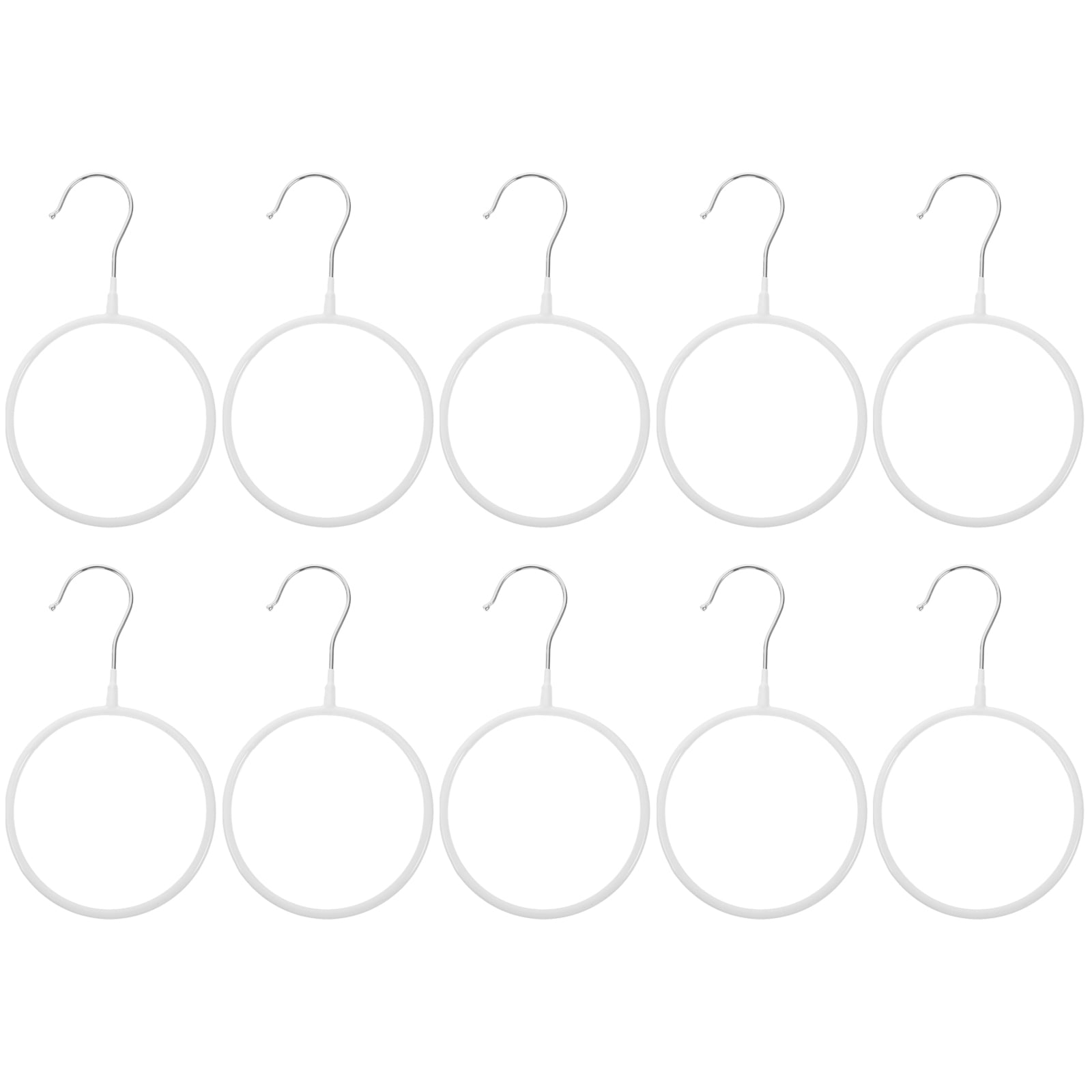 Ring Scarf Hanger 10 Pcs Non-slip Pvc Stainless Steel Clothes Rack ...