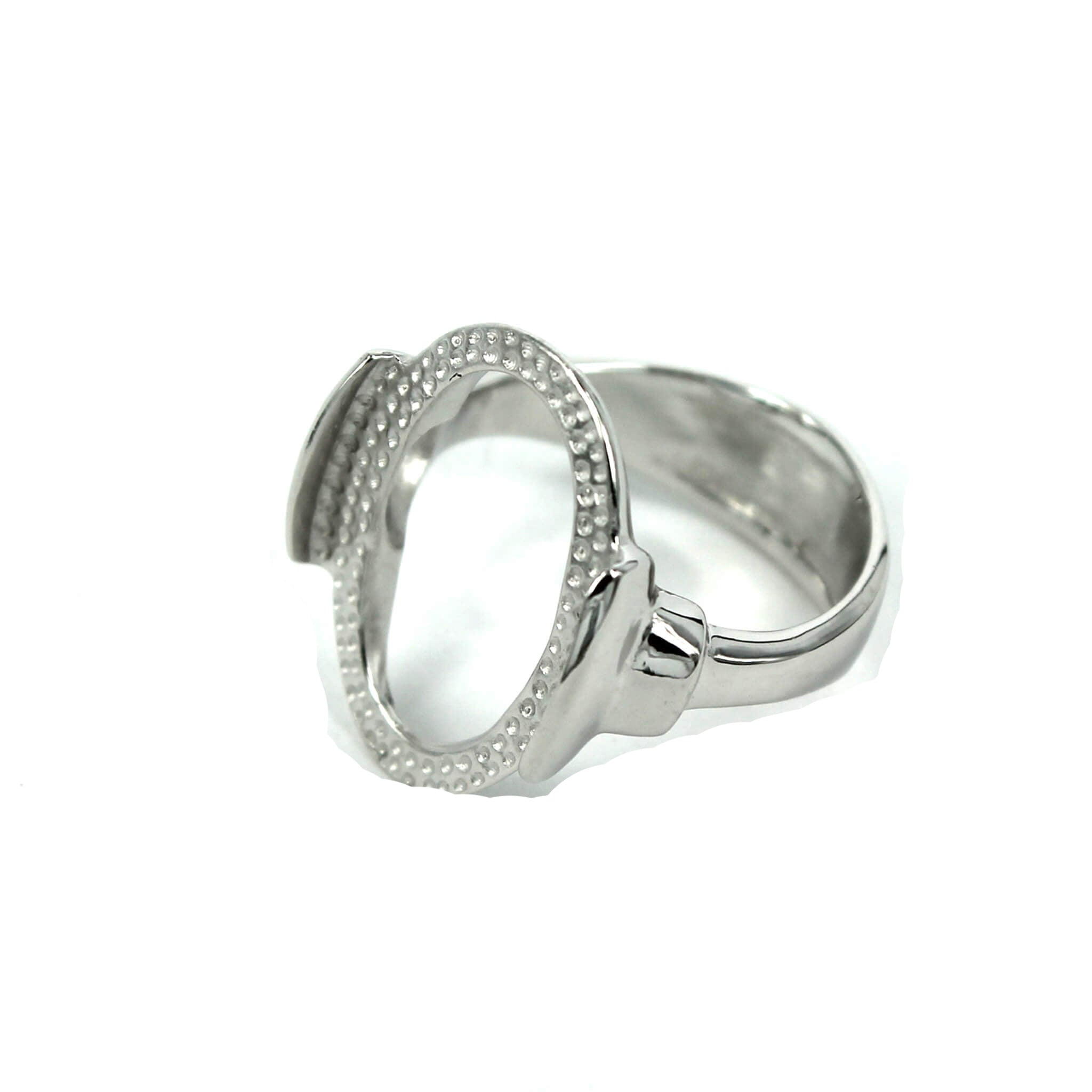 Ring Setting with Oval Prongs Mounting in Sterling Silver 15x20mm ...