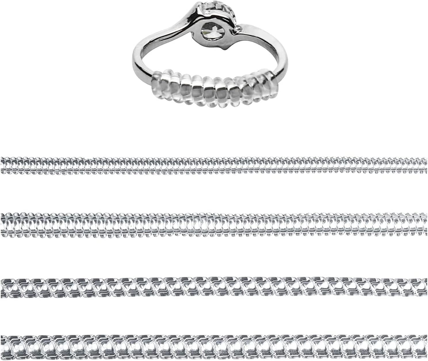 Ring Size Adjuster for Loose Rings - 12 Pack, 4 Sizes - Jewelry Sizer ...