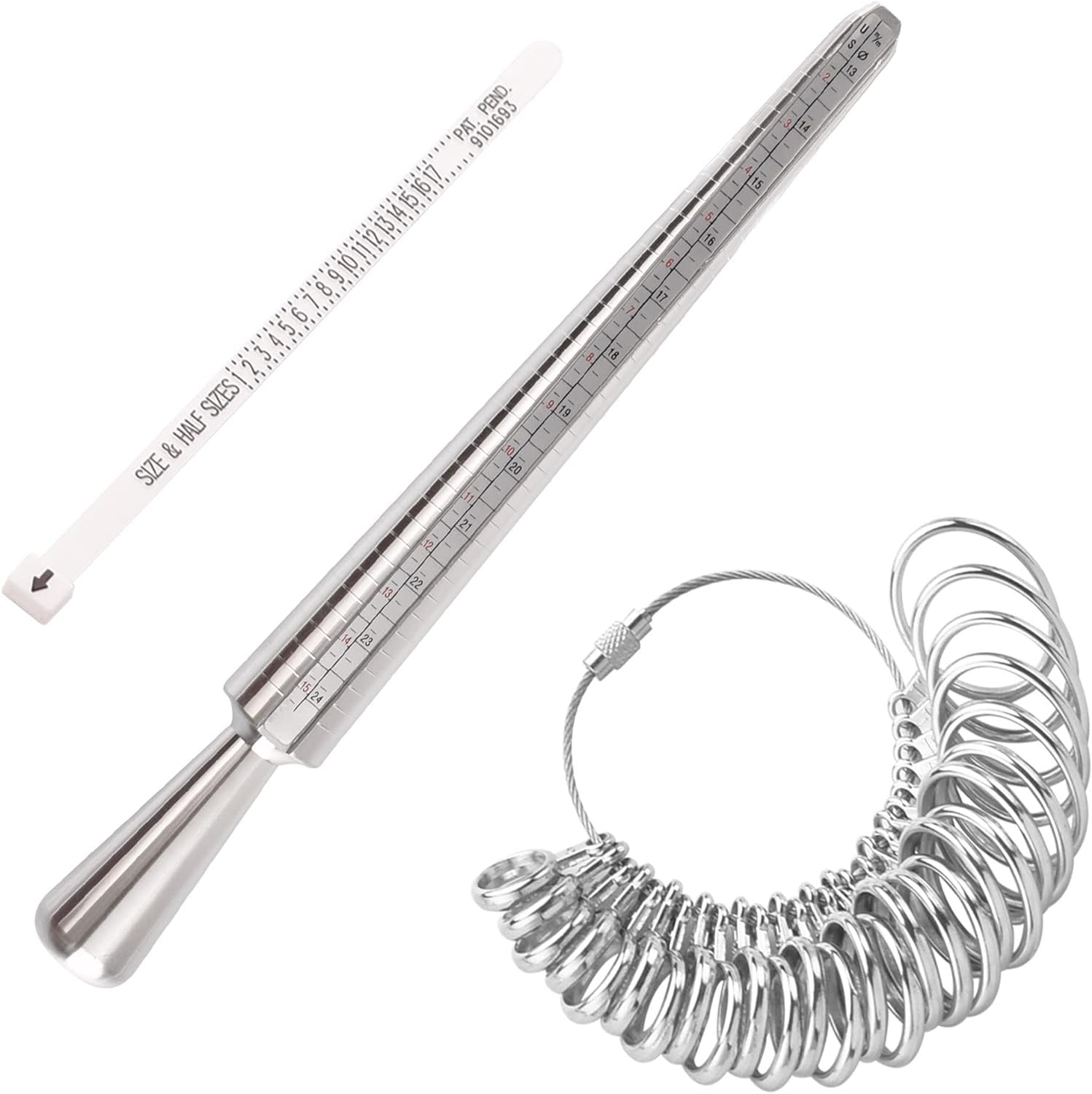 Ring Size Measuring Tool Metal Ring Mandrel Ring Sizer Guage Ring ...