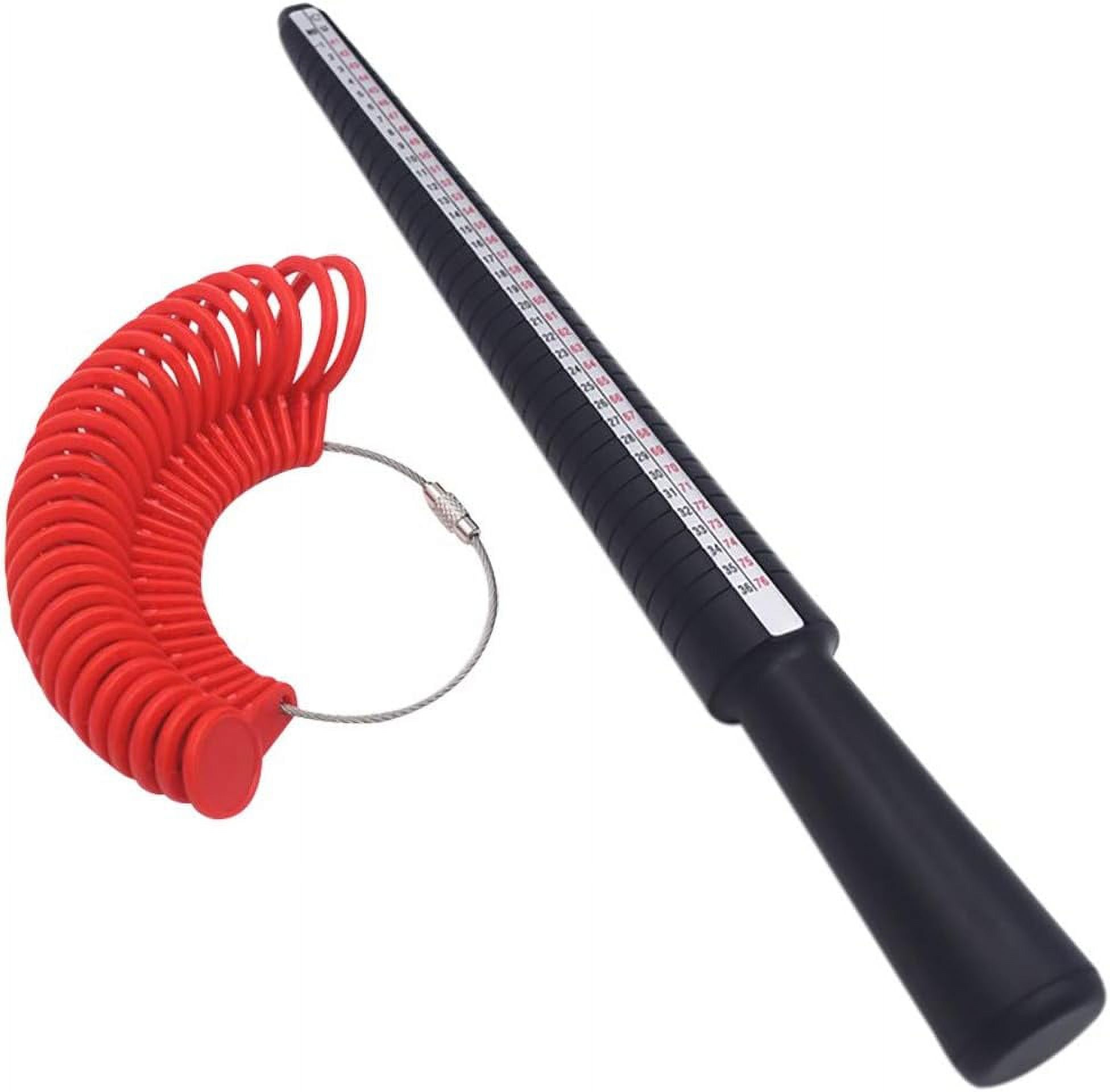 Ring Size Stick Mandrel Finger Gauge Ring Sizer Set Measuring Sizes ...