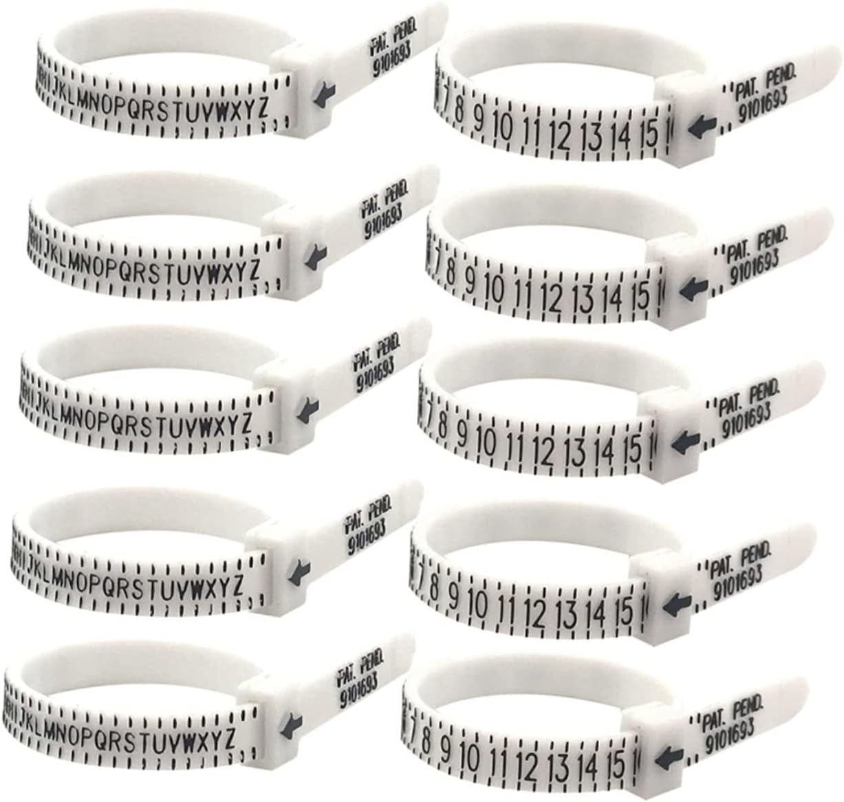 Ring Size Tool 10pcs Tool Sizer Measurement Measurer Measuring Finger ...