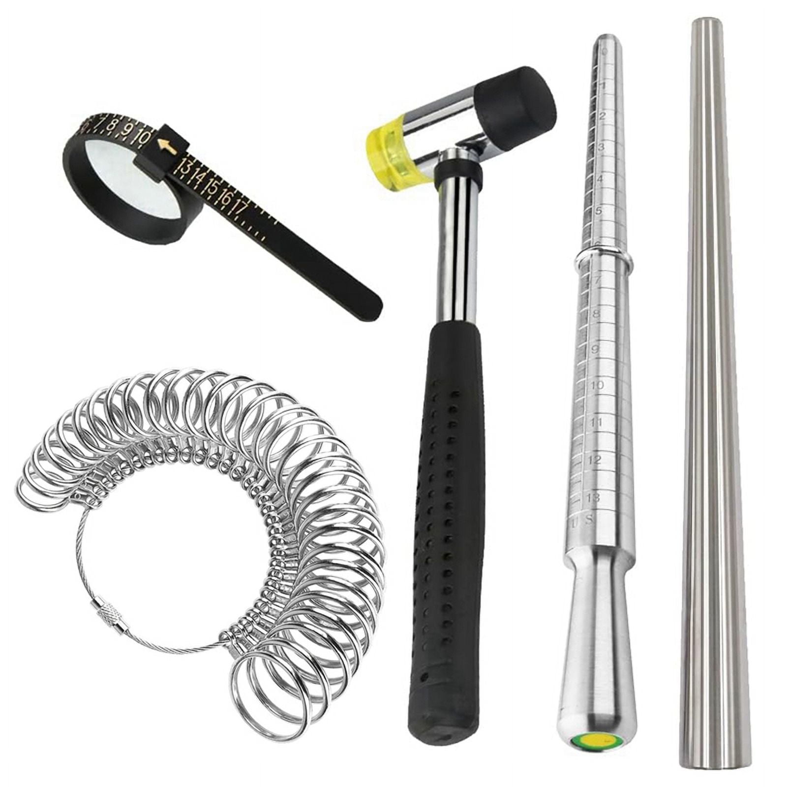 Ring Size Tool, Metal Mandrel Measuring Rod Ring Mandrel Aluminum with ...