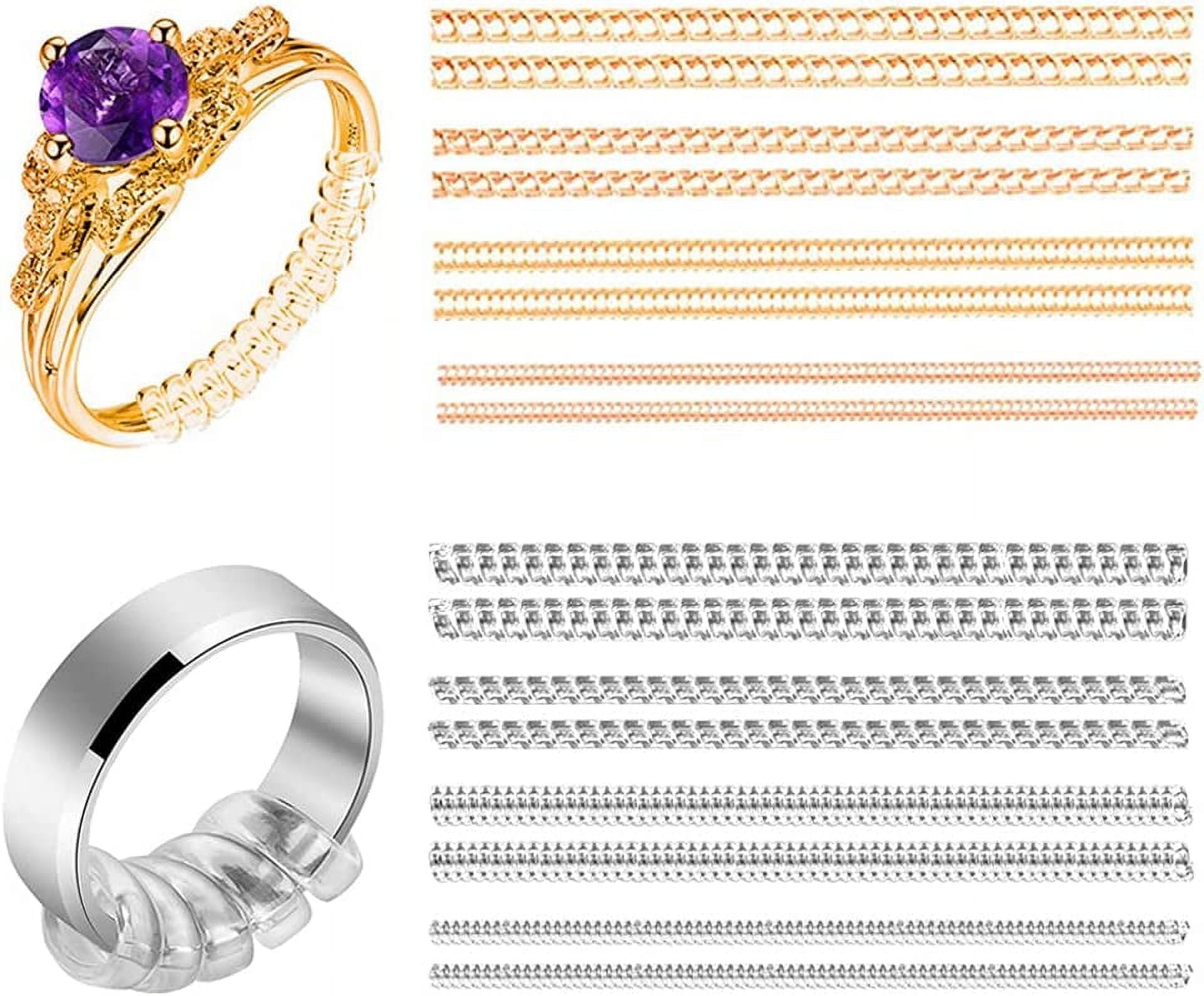 Ring Sizer Adjuster for Loose Rings Golden and Clear, 16pcs*100mm 4 ...