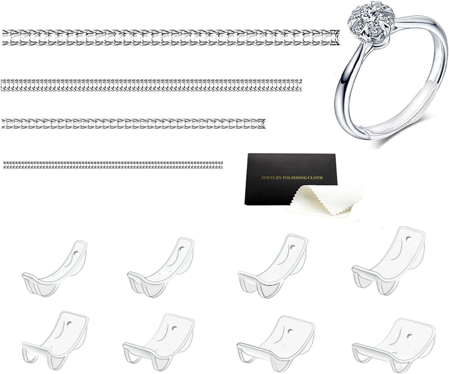 Ring Sizer Adjuster for Loose Rings, Set of 12 - Walmart.com