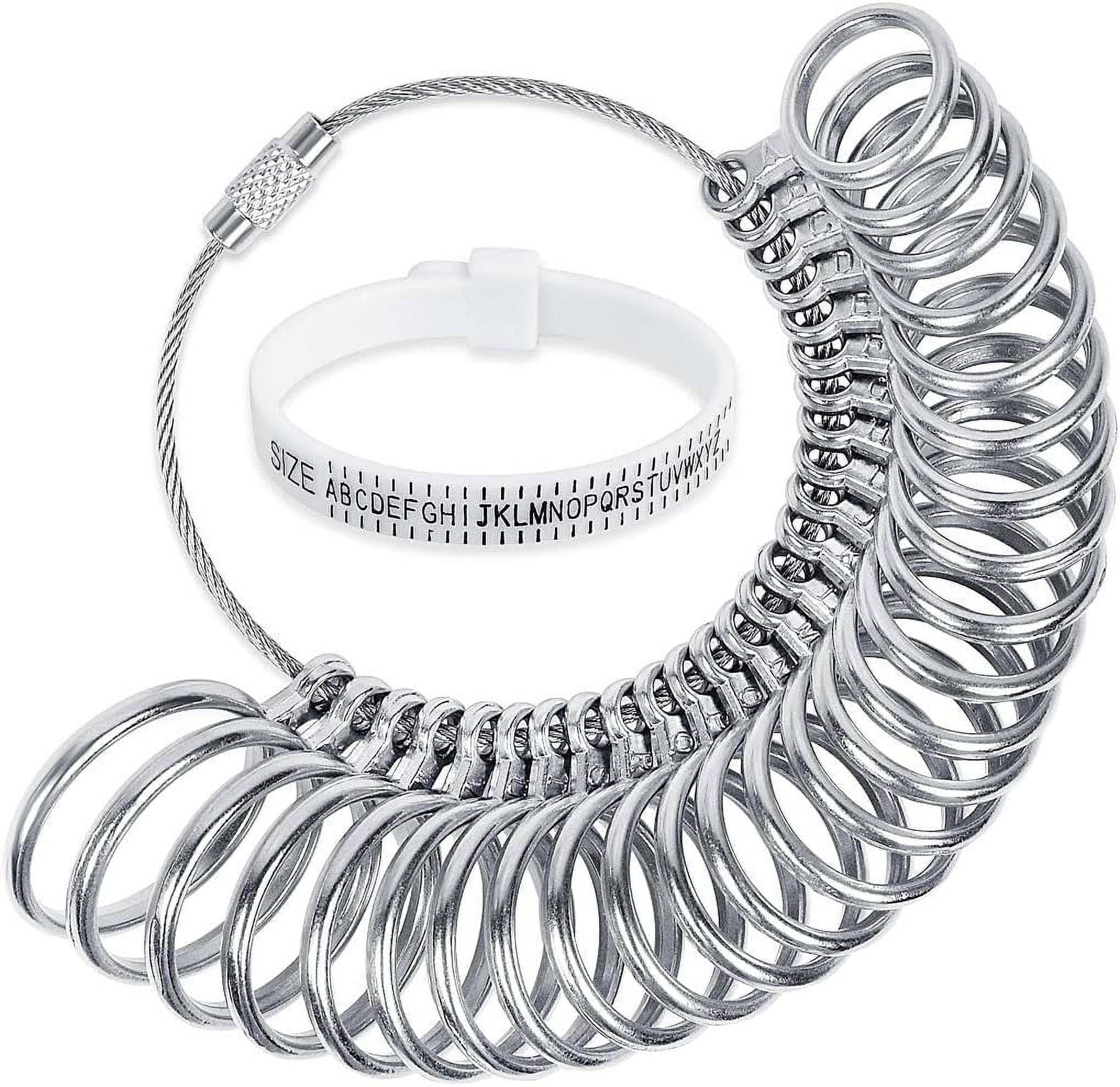 Ring Sizer Gauge Set with Black and Whiter Plastic Ring Sizer Belt ...