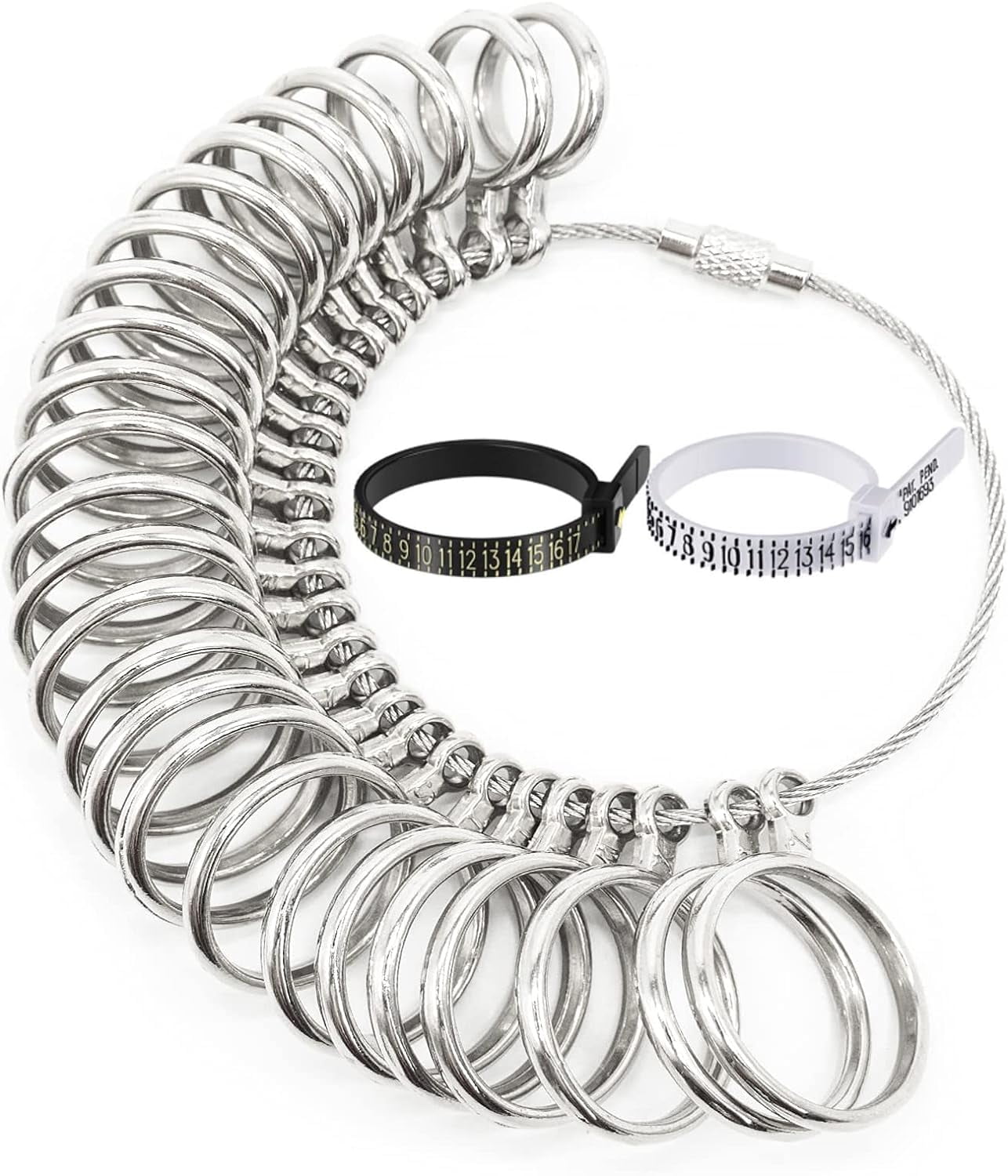 Ring Sizer Gauge Set,Metal Finger Ring Sizing Measuring Tool Ring Size ...