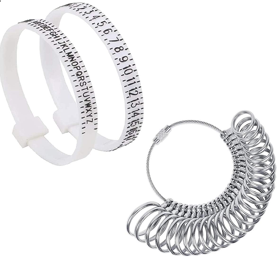 Ring Sizer Gauge Set,Metal Finger Ring Sizing Measuring Tool Ring Size ...