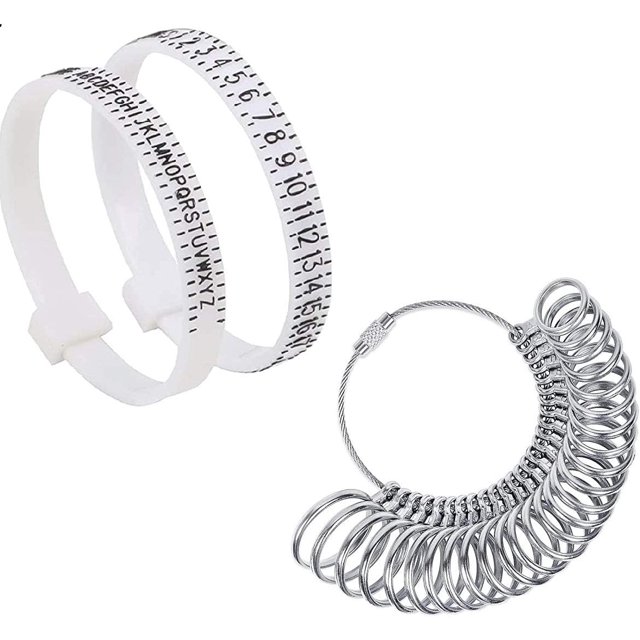 Ring Sizer Gauge Set,Metal Finger Ring Sizing Measuring Tool Ring Size ...