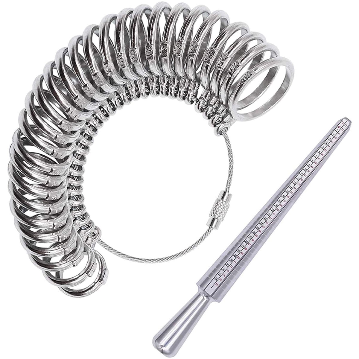 Ring Sizer Kit, Aluminium Alloy Mandrel & Stainless Steel Gauge For ...