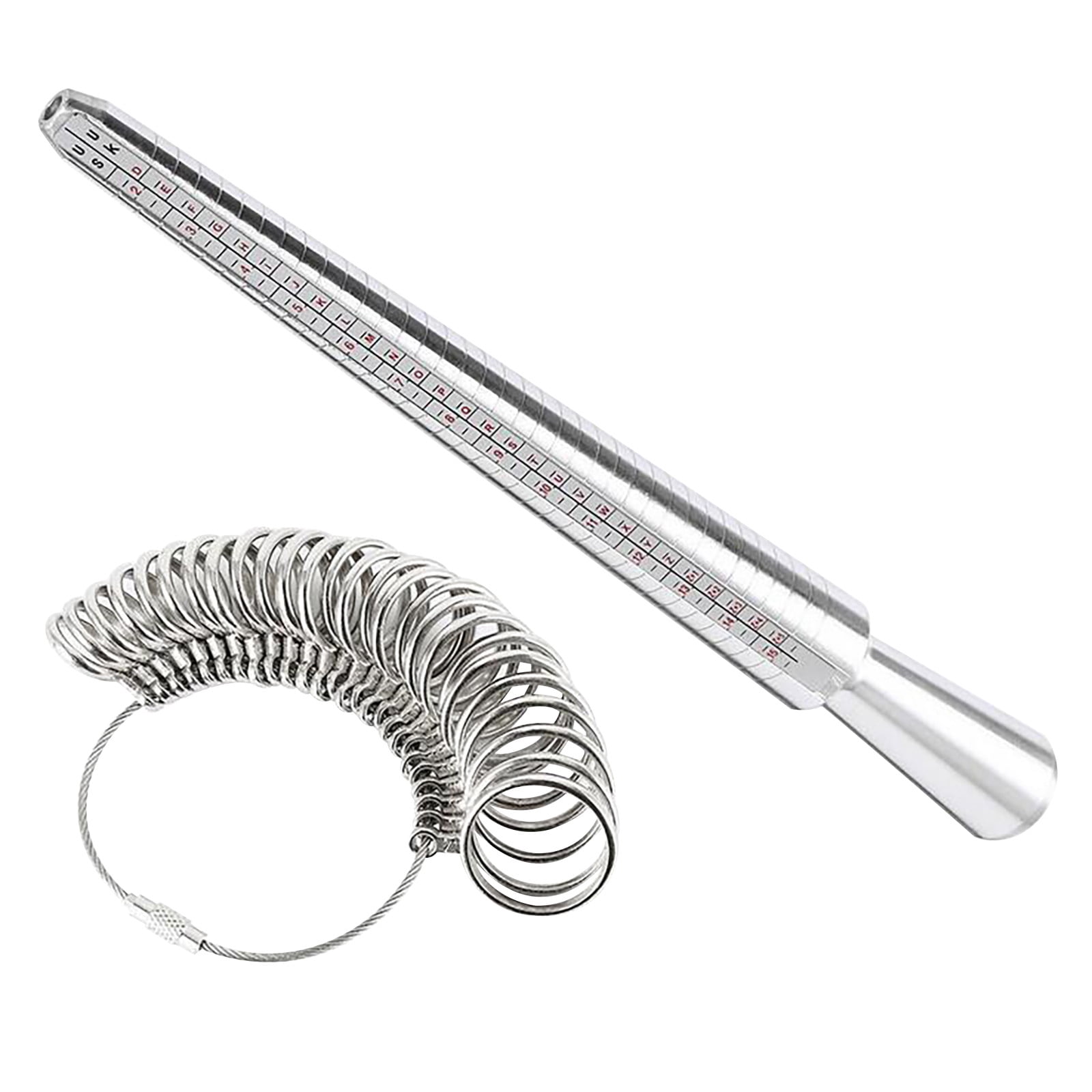 Ring Sizer Mandrel Finger Gauge Measuring Stick Jewelry Tool With Us Uk ...