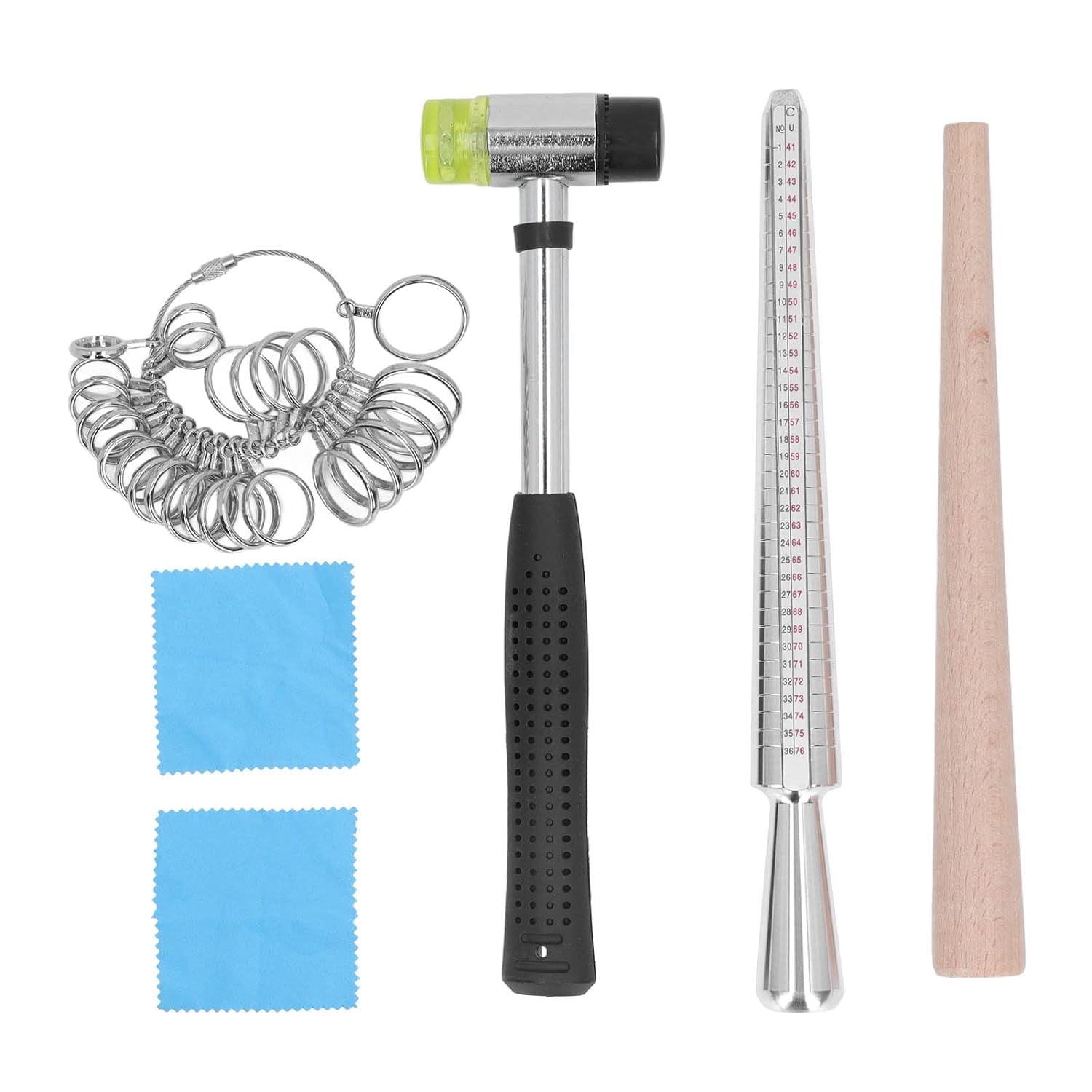 Ring Sizer Mandrel Hammer Ring Sizer Set Aluminum Finger Sizing Gauge ...