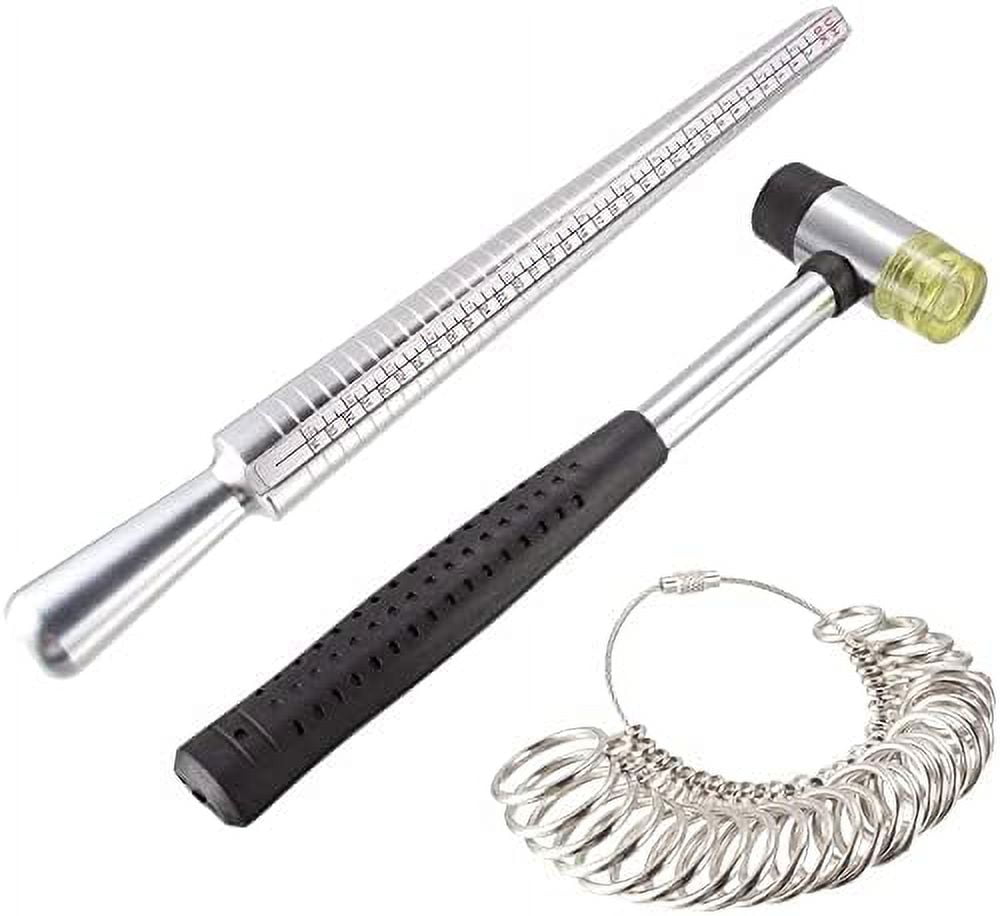 Ring Sizer Mandrel Kit Aluminum 4 Sizes Finger Measuring Stick Ruler ...