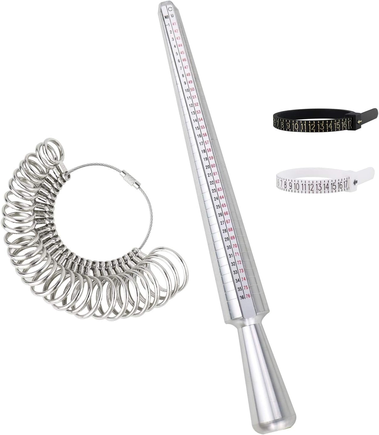 Ring Sizer Mandrel Measuring Tool Iron/Steel/Plastic Gauge Finger ...